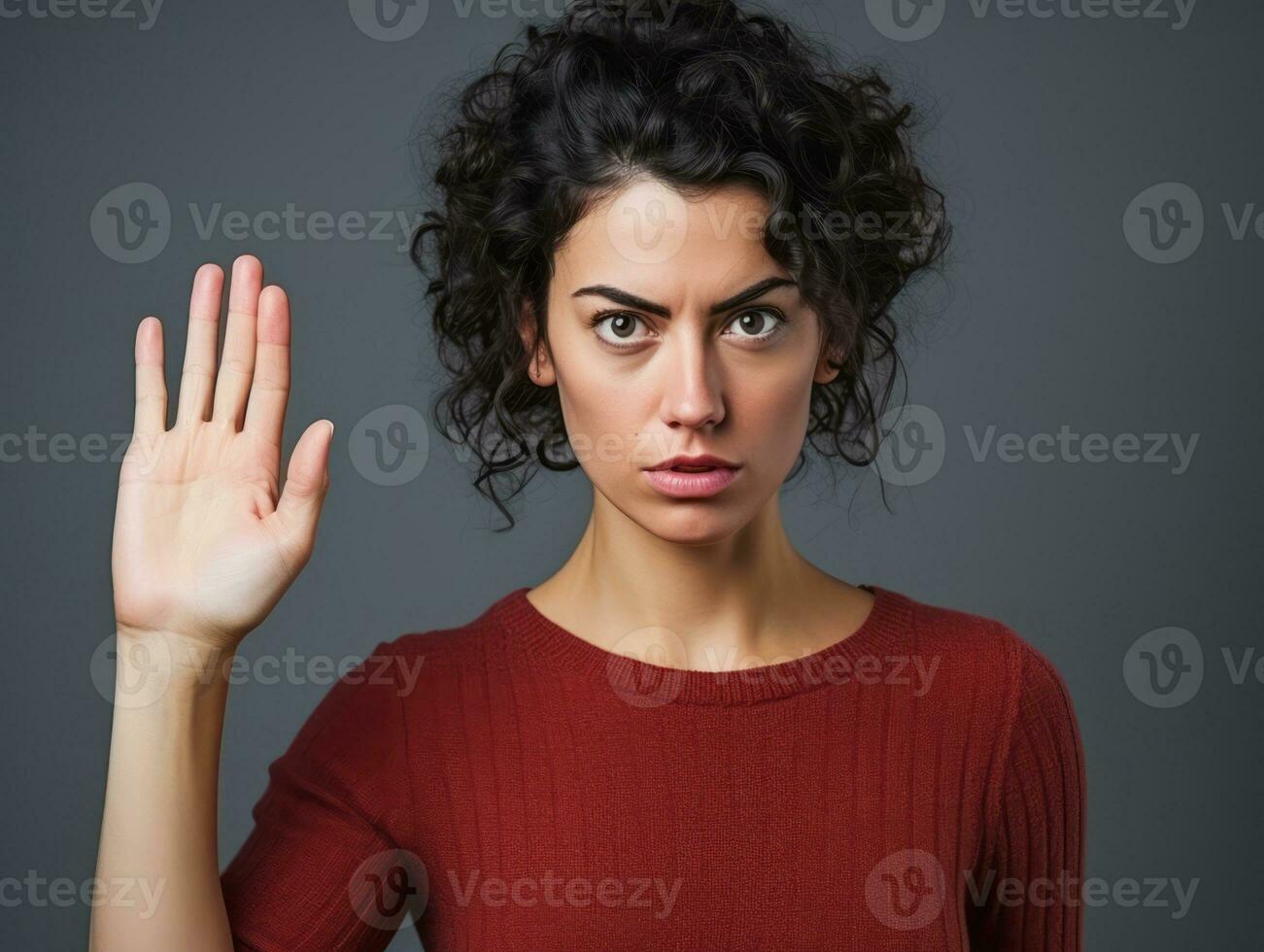 Emotional Dynamic Pose 30 Year Old Woman Ai Generative 26893634 Stock