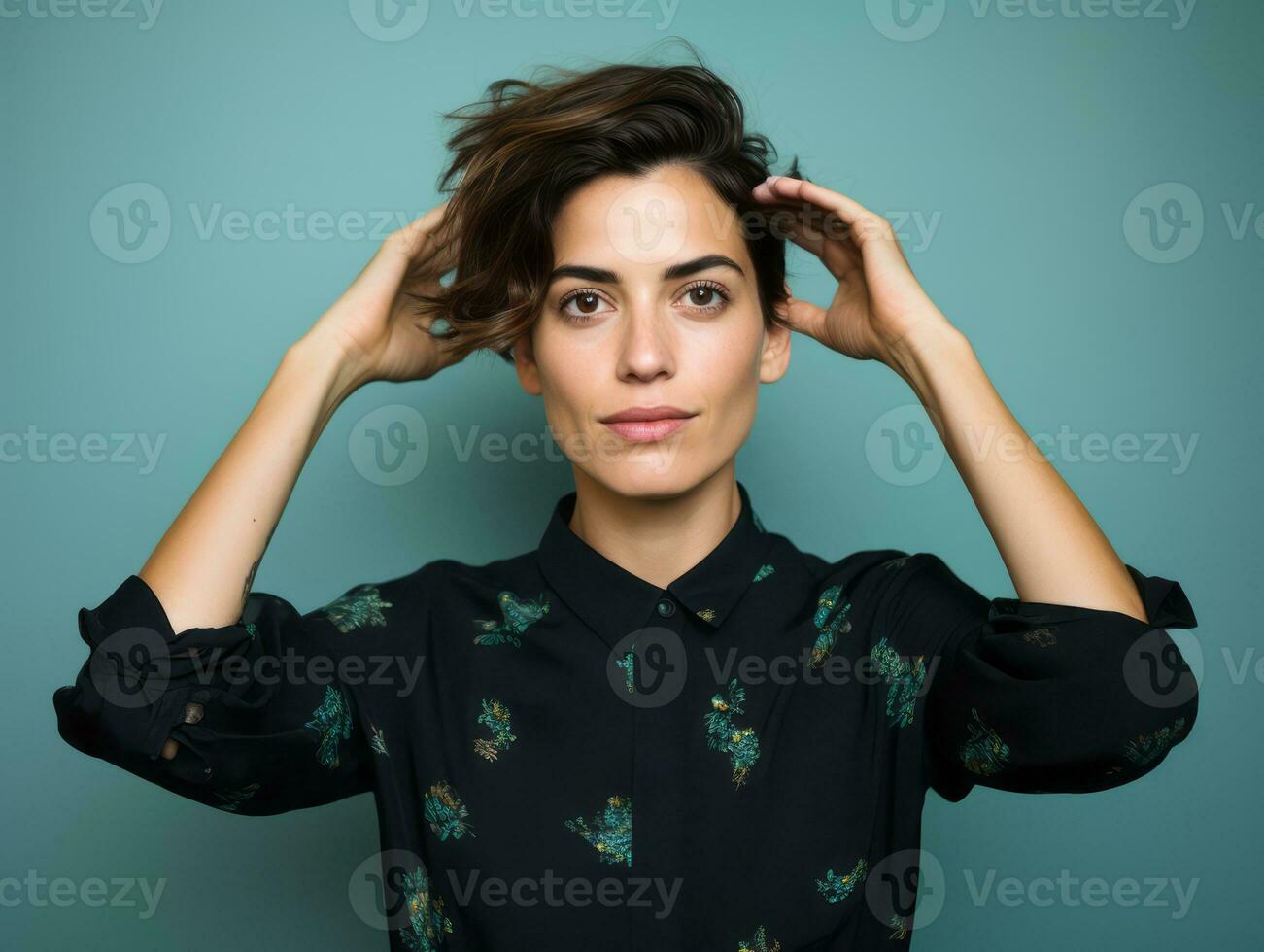 Emotional Dynamic Pose 30 Year Old Woman Ai Generative 26893689 Stock