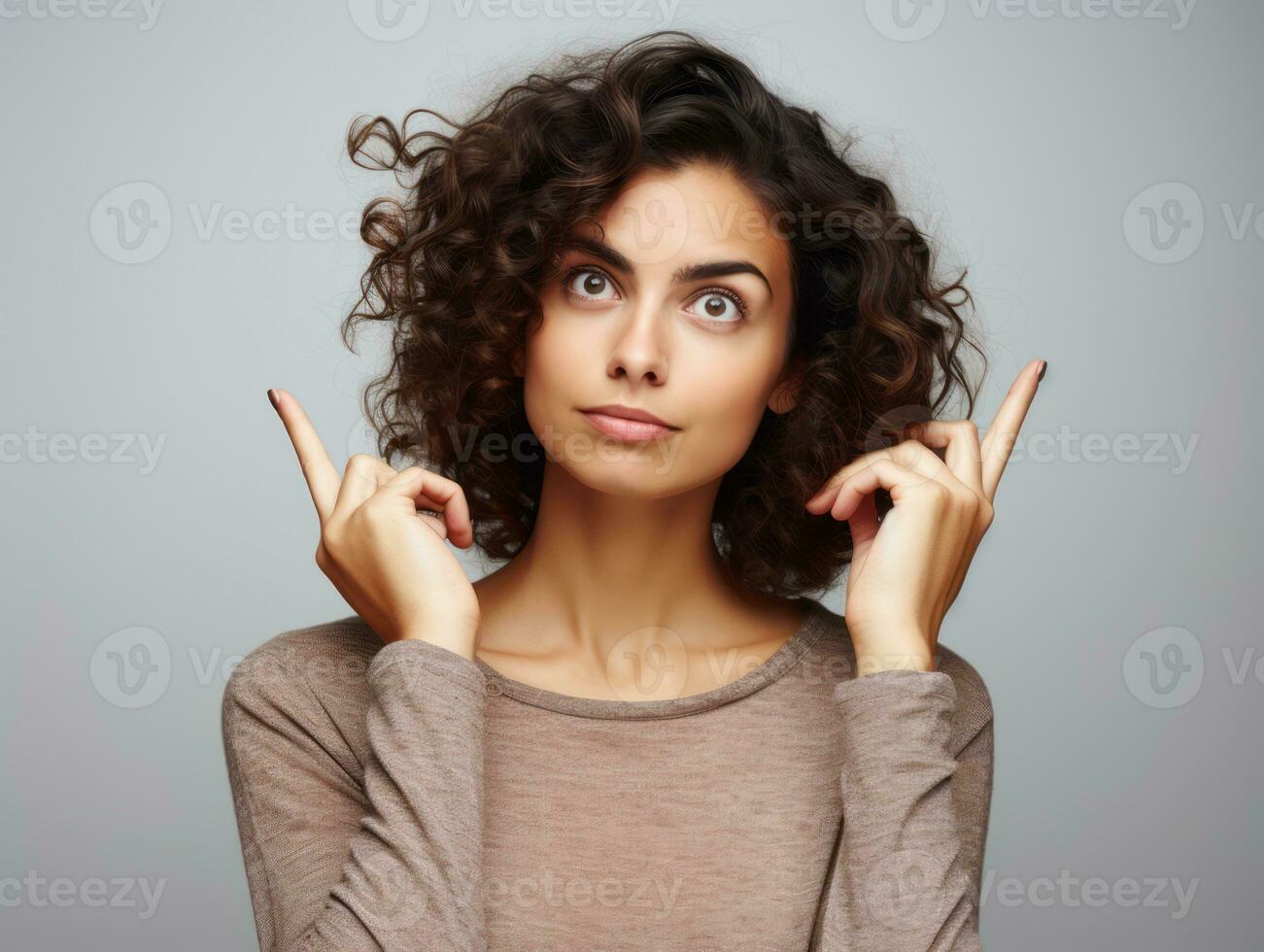 Emotional Dynamic Pose 30 Year Old Woman Ai Generative 26893774 Stock