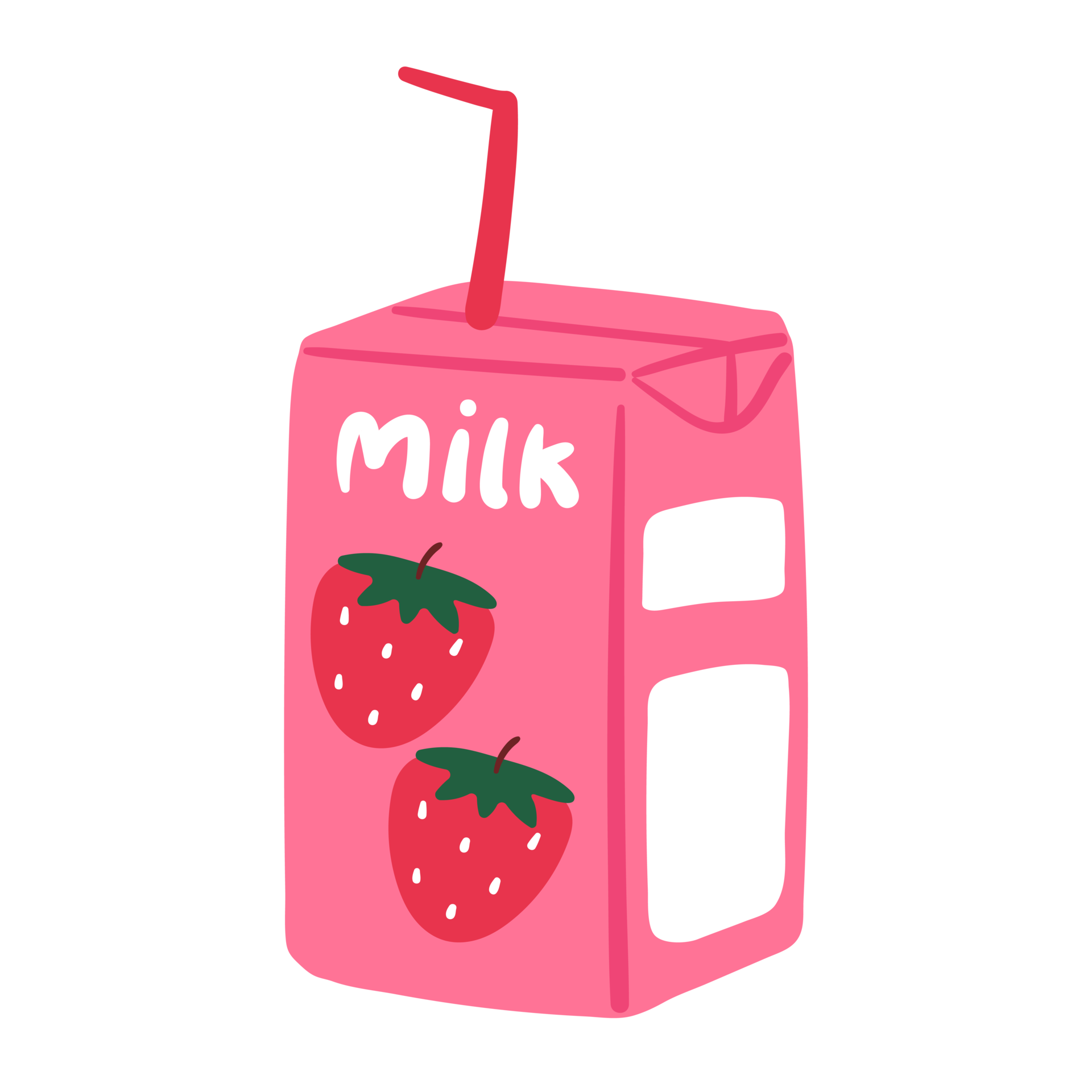 cartoon cute strawberry milk in pink box. cute beverage design for ... cartoon cute strawberry milk in pink box. cute beverage design for ...