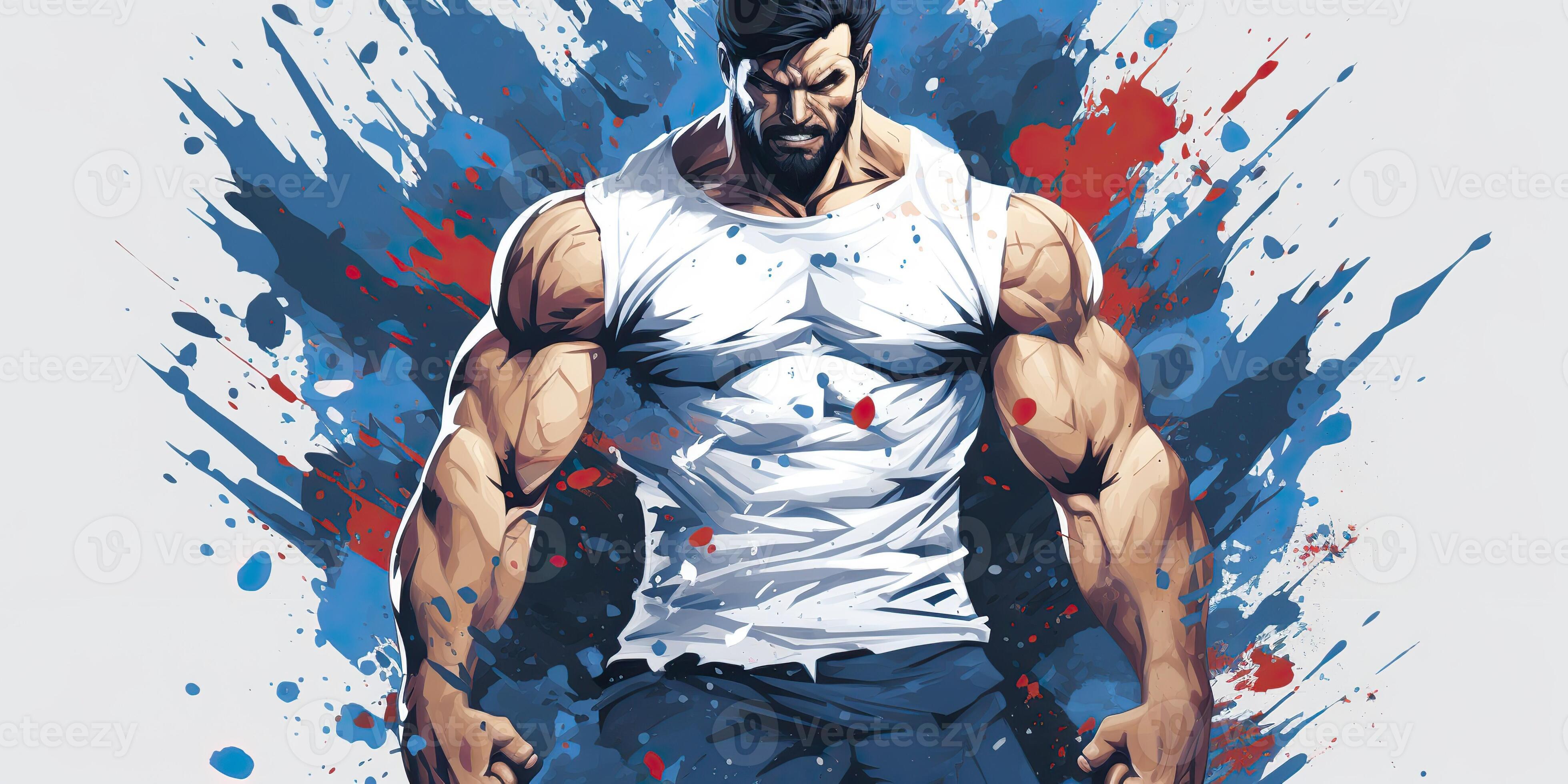 AI Generated. AI Generative. Handsome sport fit man. Gym workout ...