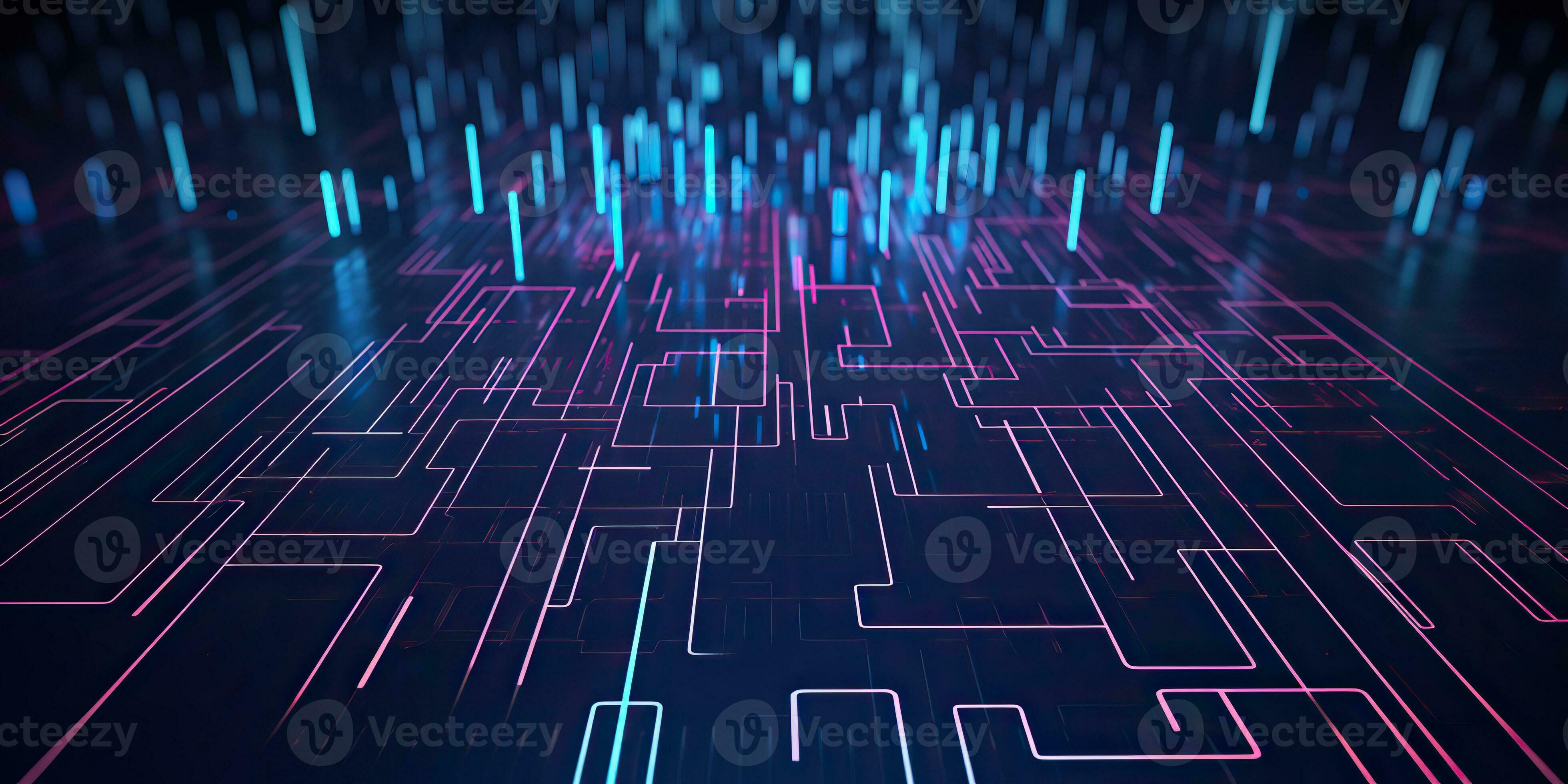 AI Generated. AI Generative. Bluew data network science pragramming ...