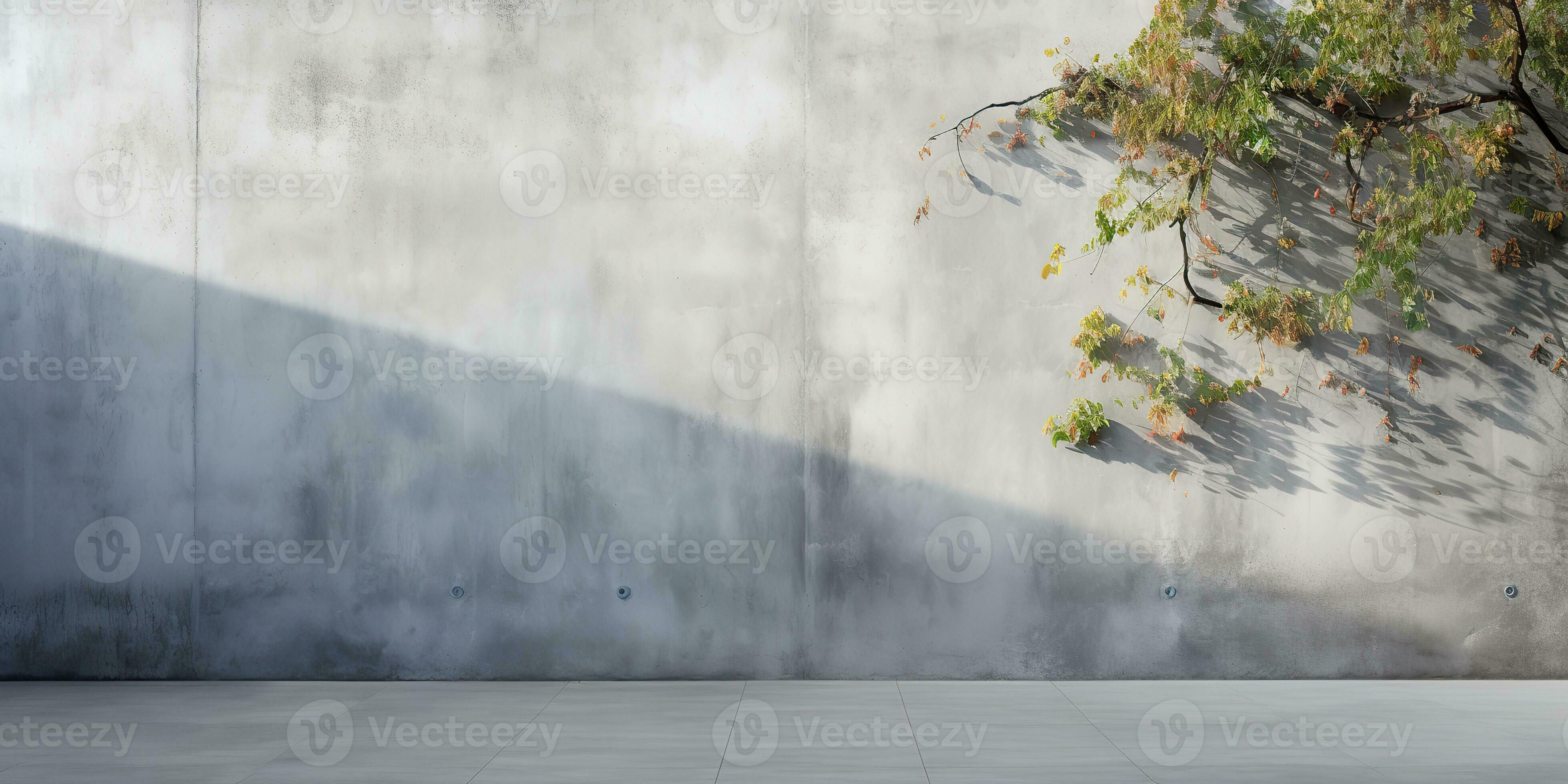 AI Generated. AI Generative. Concrete stone rock wall with tree. Simple ...