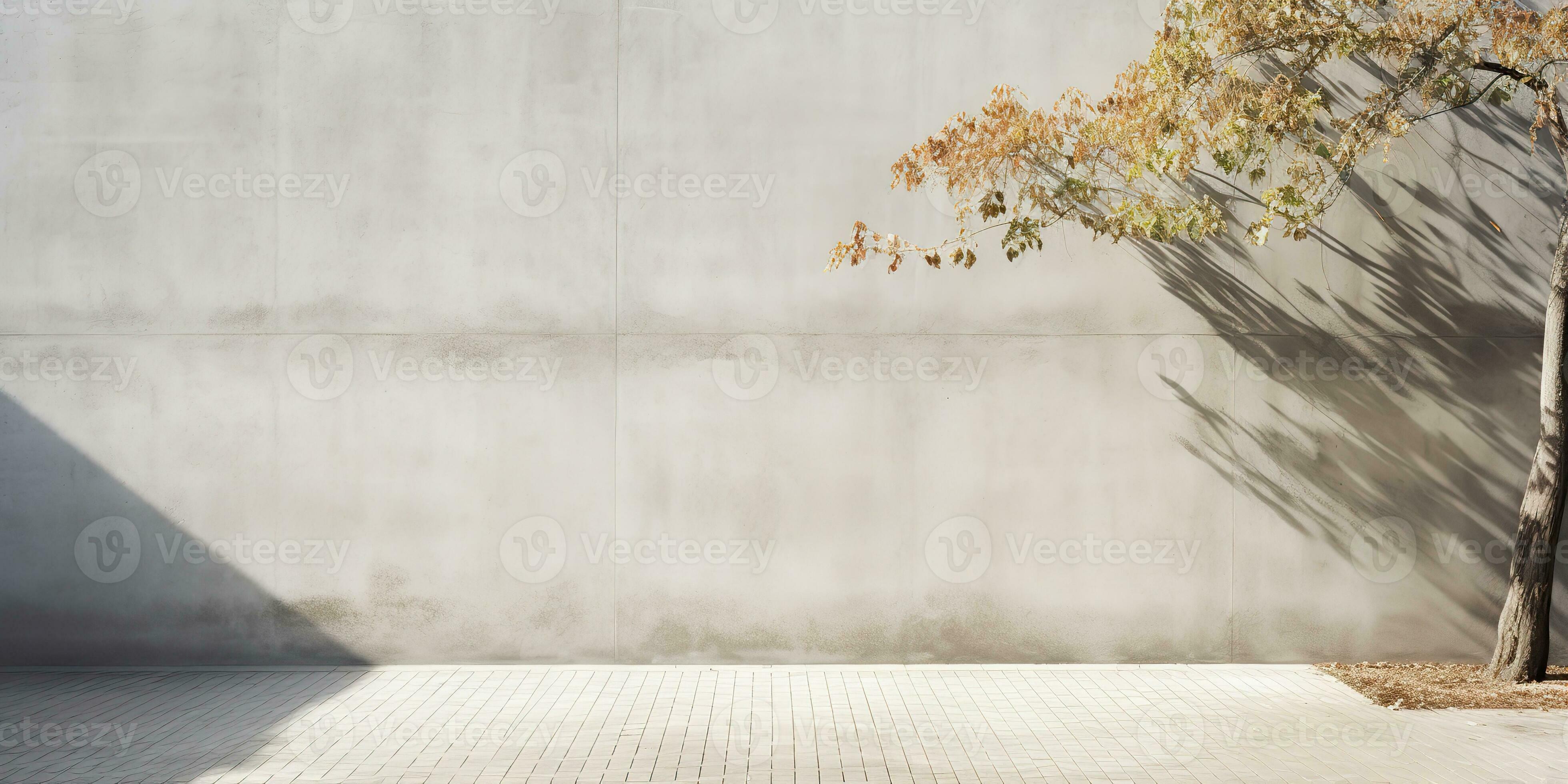 AI Generated. AI Generative. Concrete stone rock wall with tree. Simple ...