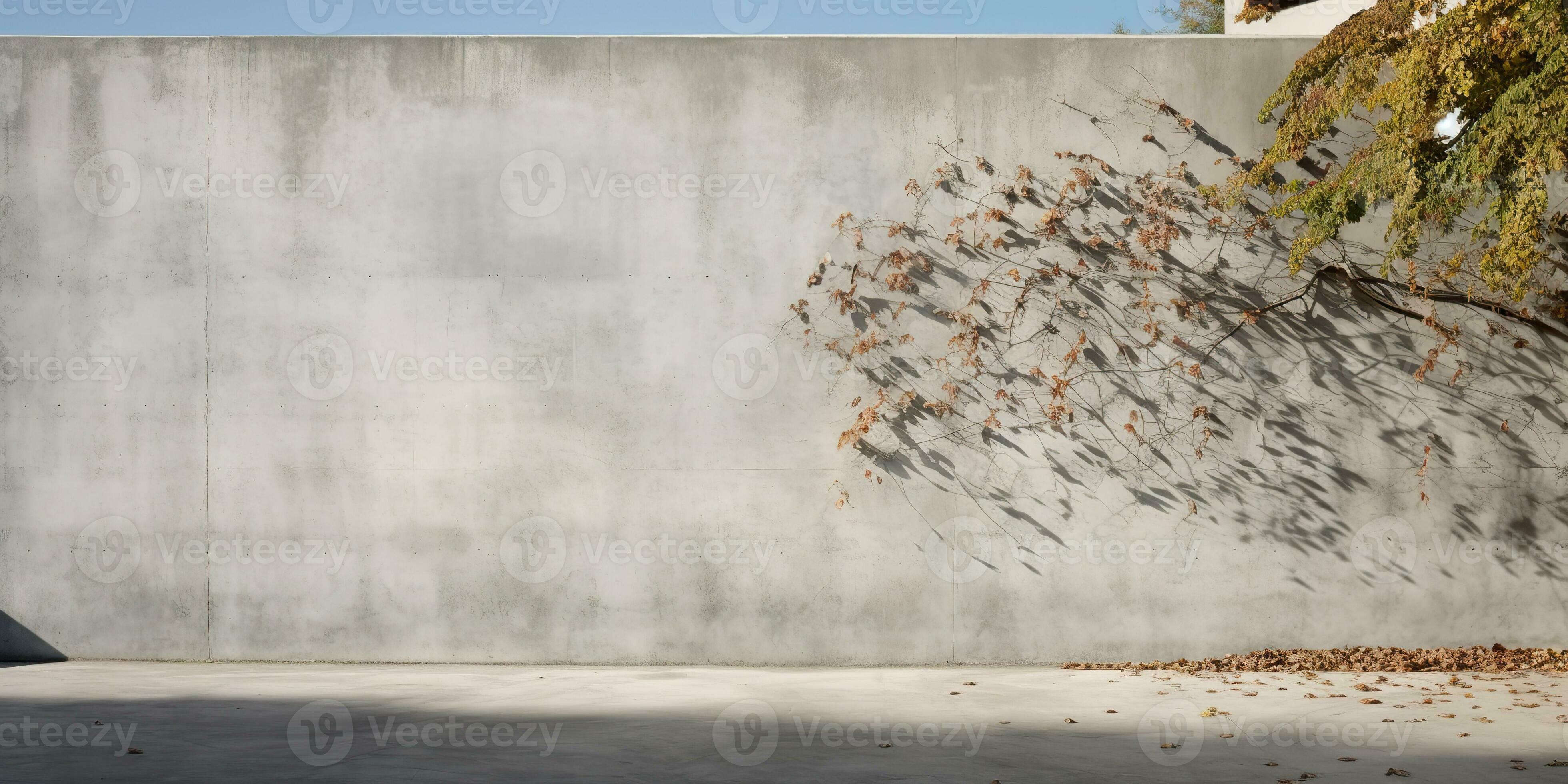 AI Generated. AI Generative. Concrete stone rock wall with tree. Simple ...