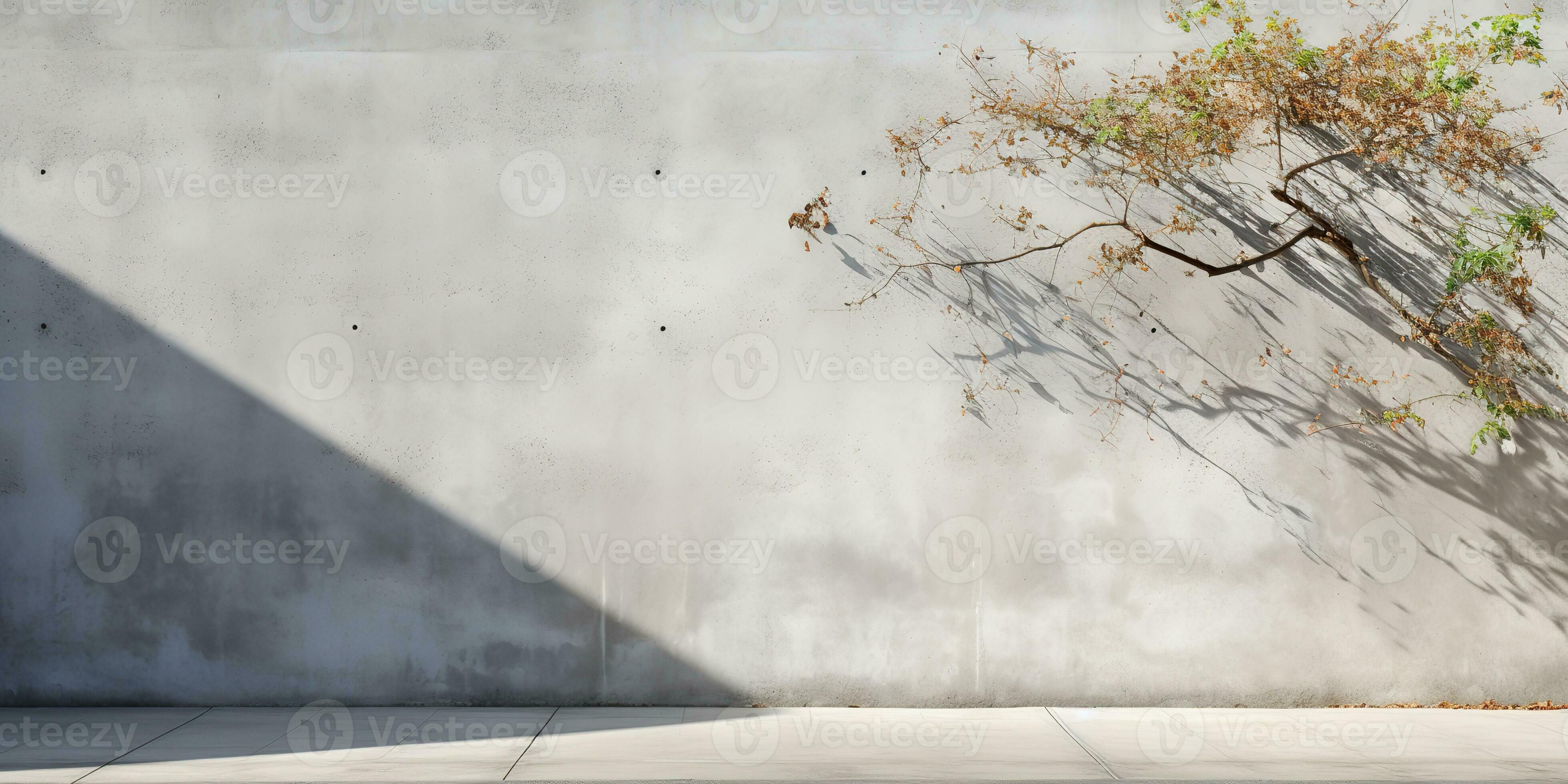 AI Generated. AI Generative. Concrete stone rock wall with tree. Simple ...