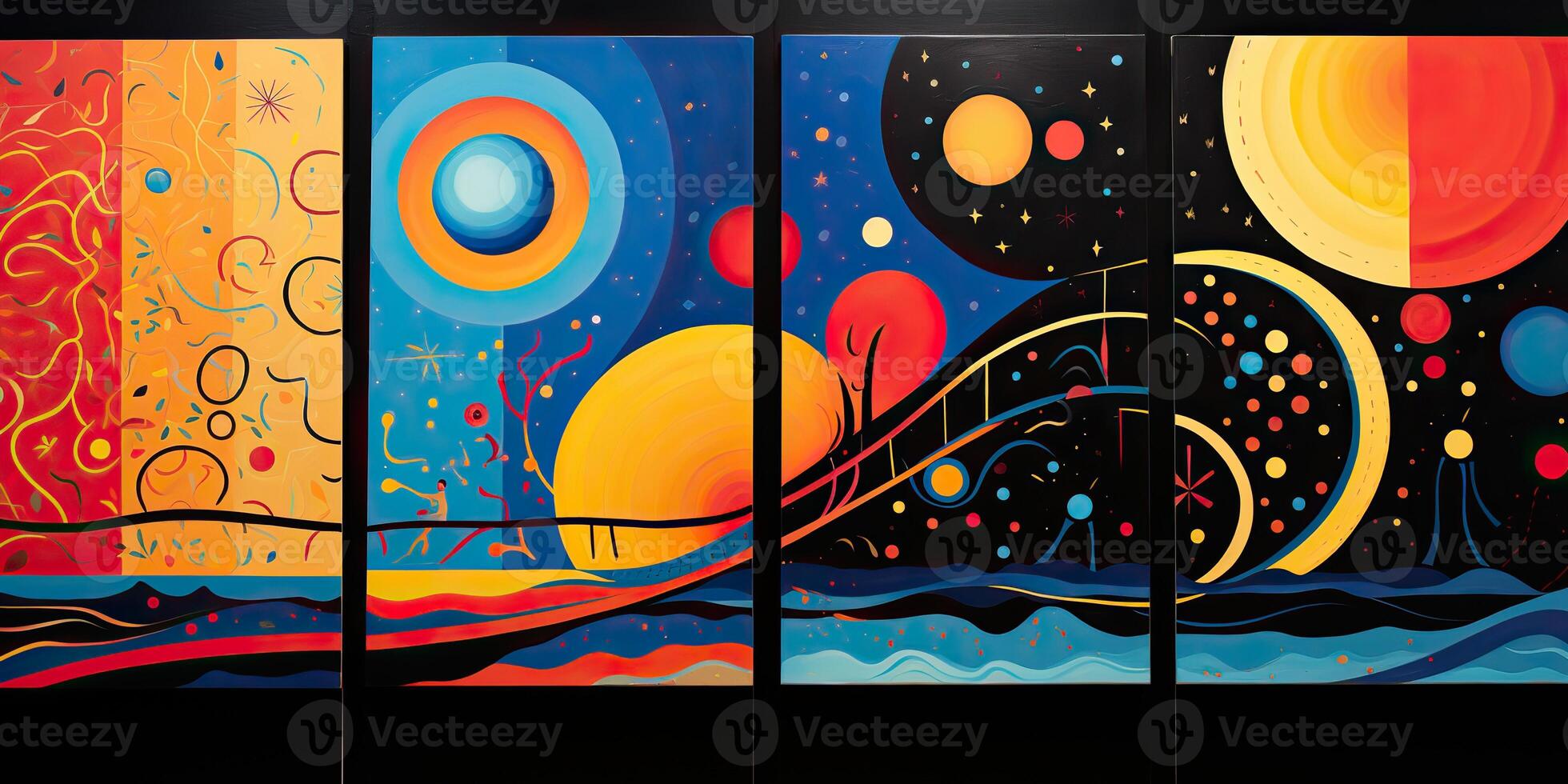 Ai Generated Ai Generative Abstract Geometric Pattern Art Background Many Colors And Shapes