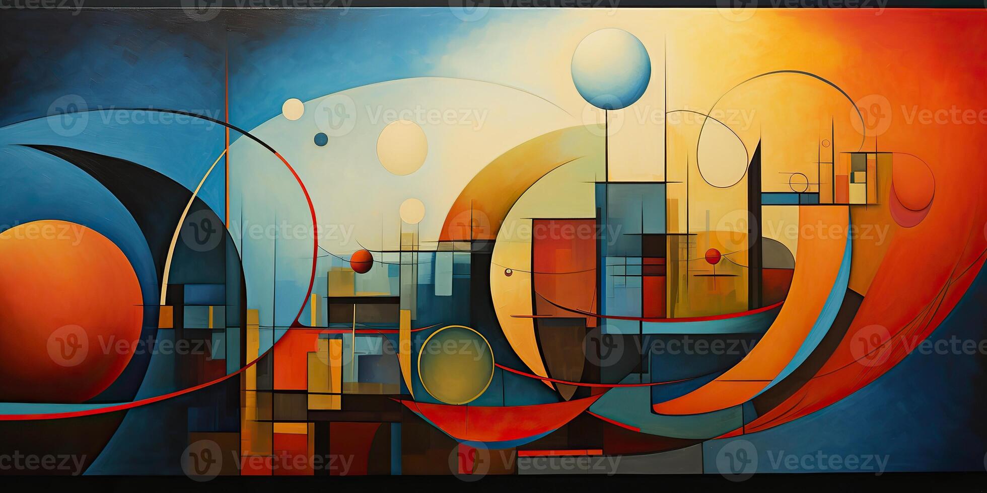 Ai Generated Ai Generative Abstract Geometric Pattern Art Background Many Colors And Shapes