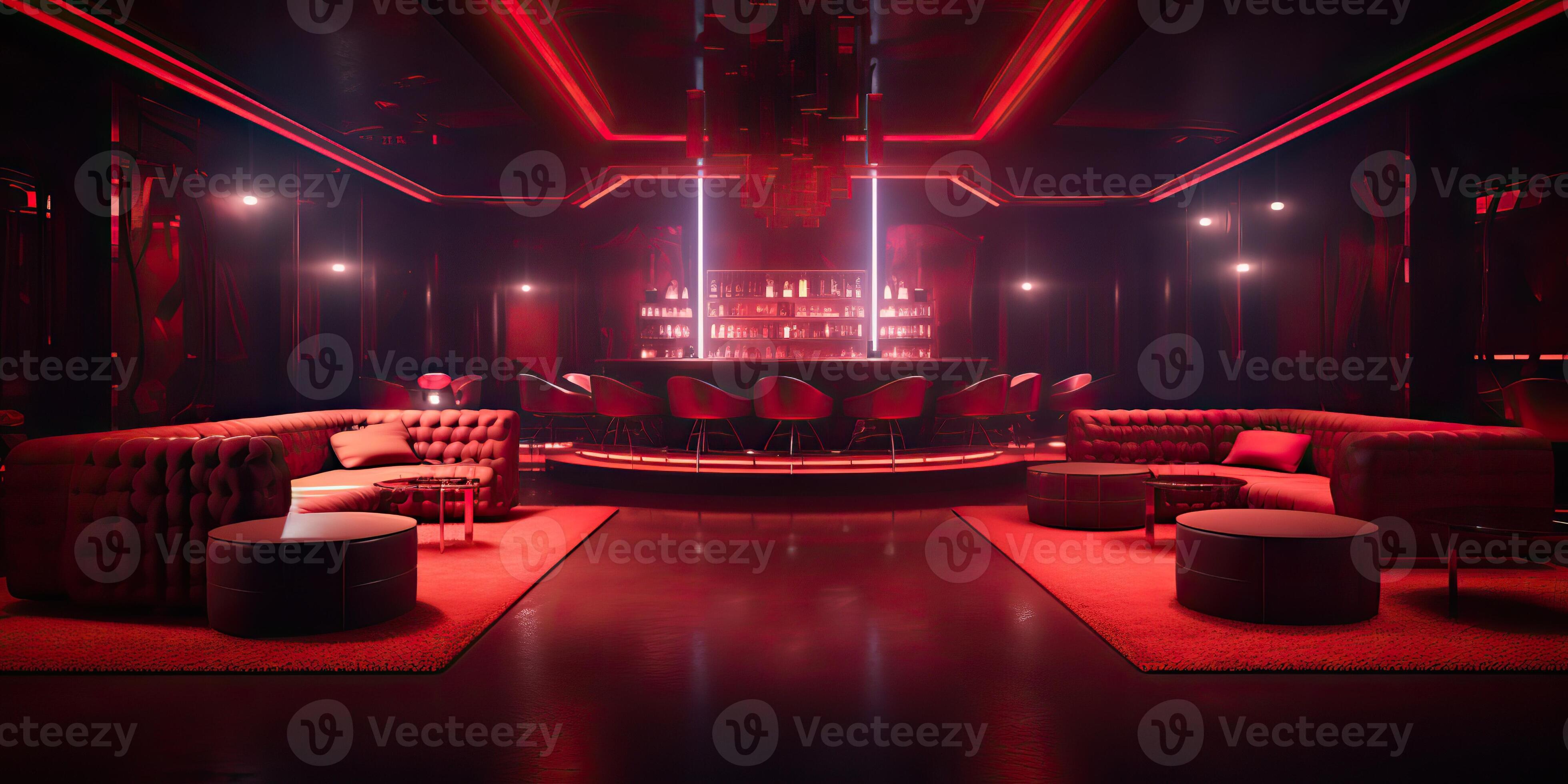 AI Generated. AI Generative. Red indoor interior night club vip luxury design decoration. Part ...