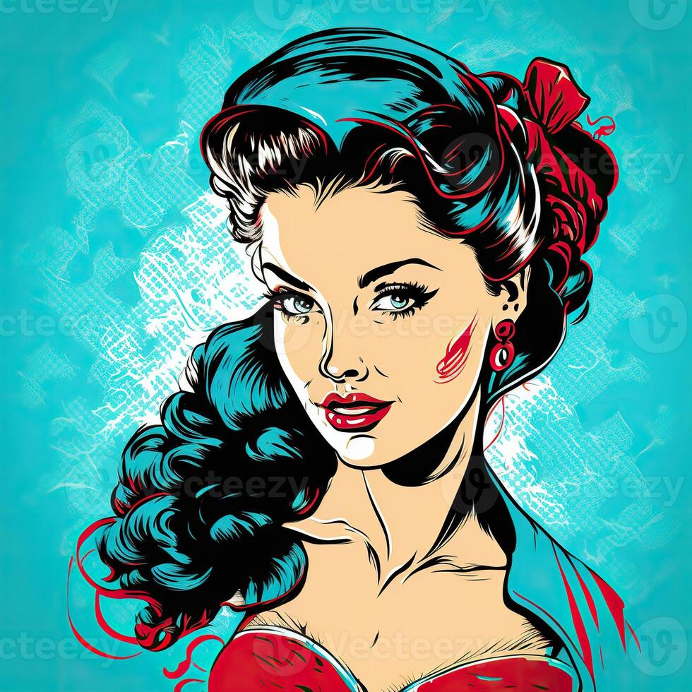 Ai Generated Ai Generative Pin Up Sexy Attractive Beautiful Girl
