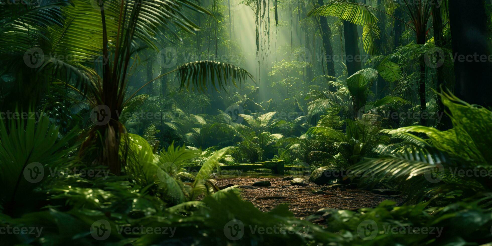 AI Generated. AI Generative. Wild tropical jungle forest park tree ...