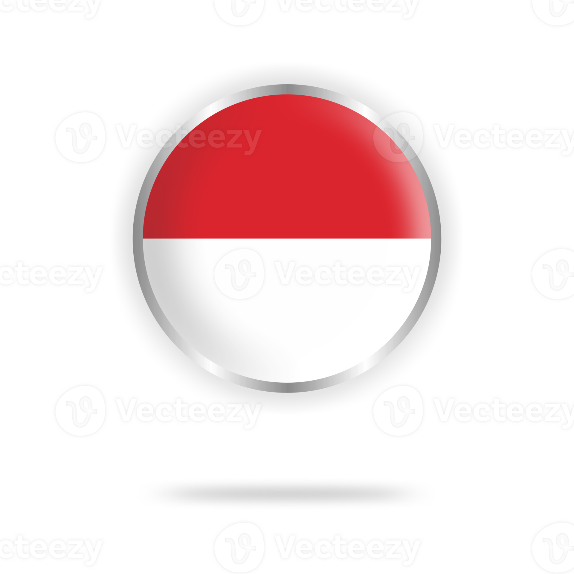 Indonesia flag circle design with transparent background silver frame ... Indonesia flag circle design with transparent background silver frame ...