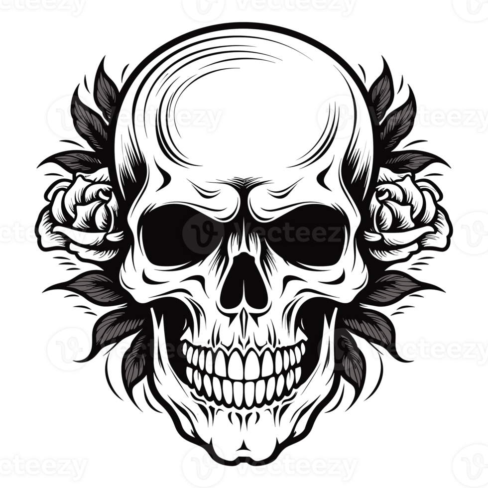 Beautiful Skull Silhouette Generative Ai 26912799 Png