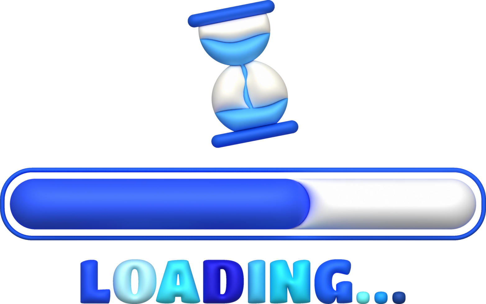 Loading Bar And Hourglass Progress Visualization Loading Status