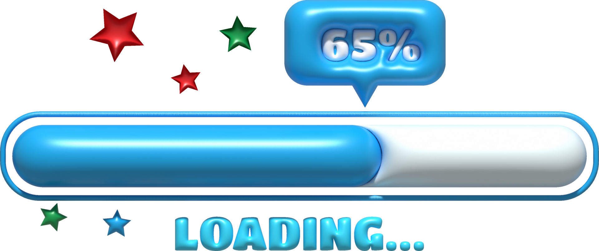 Loading bar and progress visualization 65 percent Loading Status Collection Web design elements ...