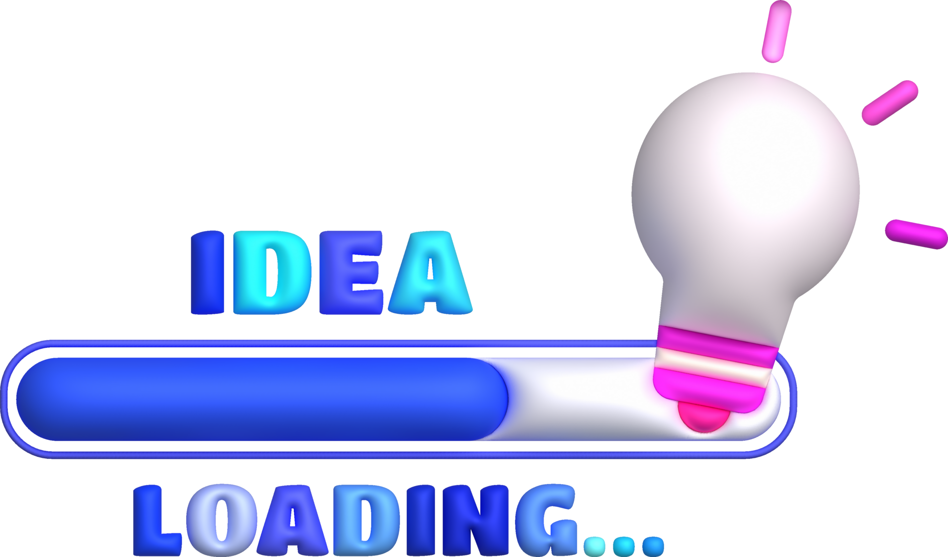 Loading Bar And Progress Visualization Of Light Bulb Symbol Concept Loading Status Collection