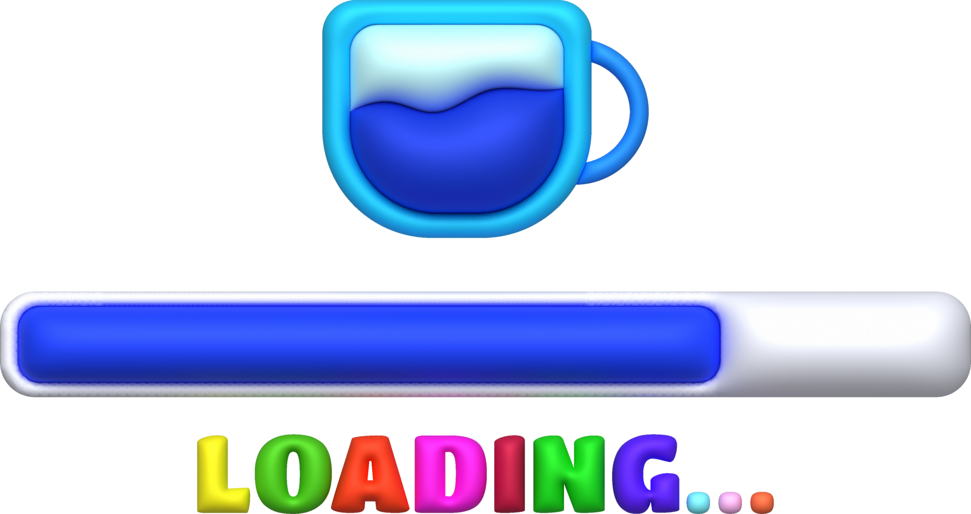Loading Bar And Progress Visualization In The Form Of Coffee Mugs Loading Status Collection Web
