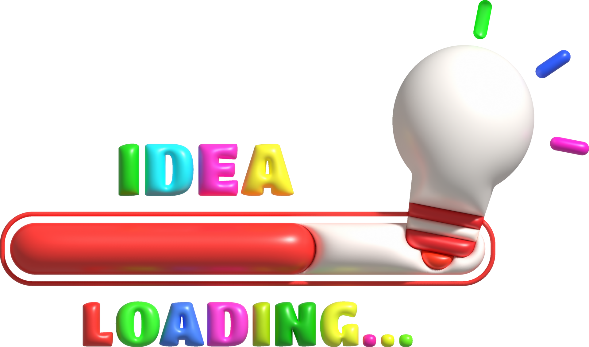Loading Bar And Progress Visualization Of Light Bulb Symbol Concept Loading Status Collection
