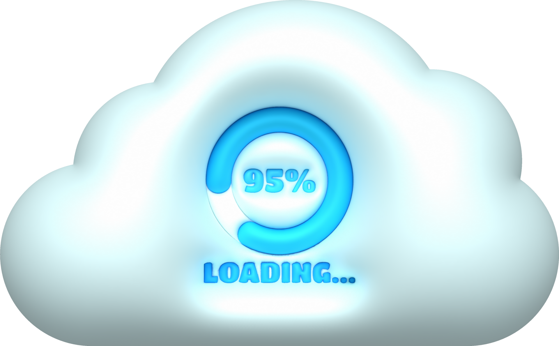 Loading bar and cloud progress visualization Loading status collection Web design elements. 3d ...