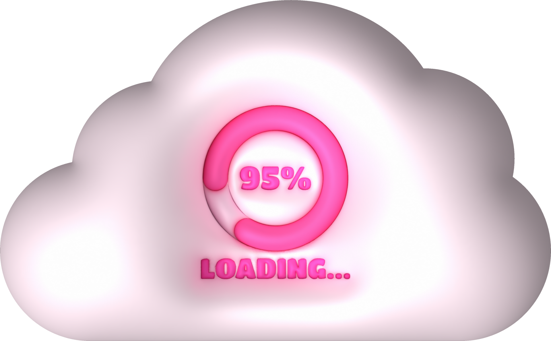 Loading Bar And Cloud Progress Visualization Loading Status Collection Web Design Elements 3d