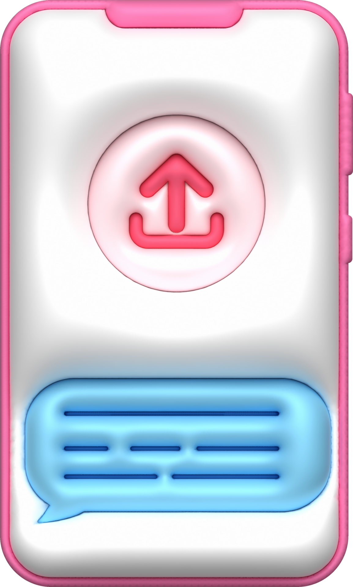 3d illustration icon mobile data upload data loading symbol. 26913498 PNG