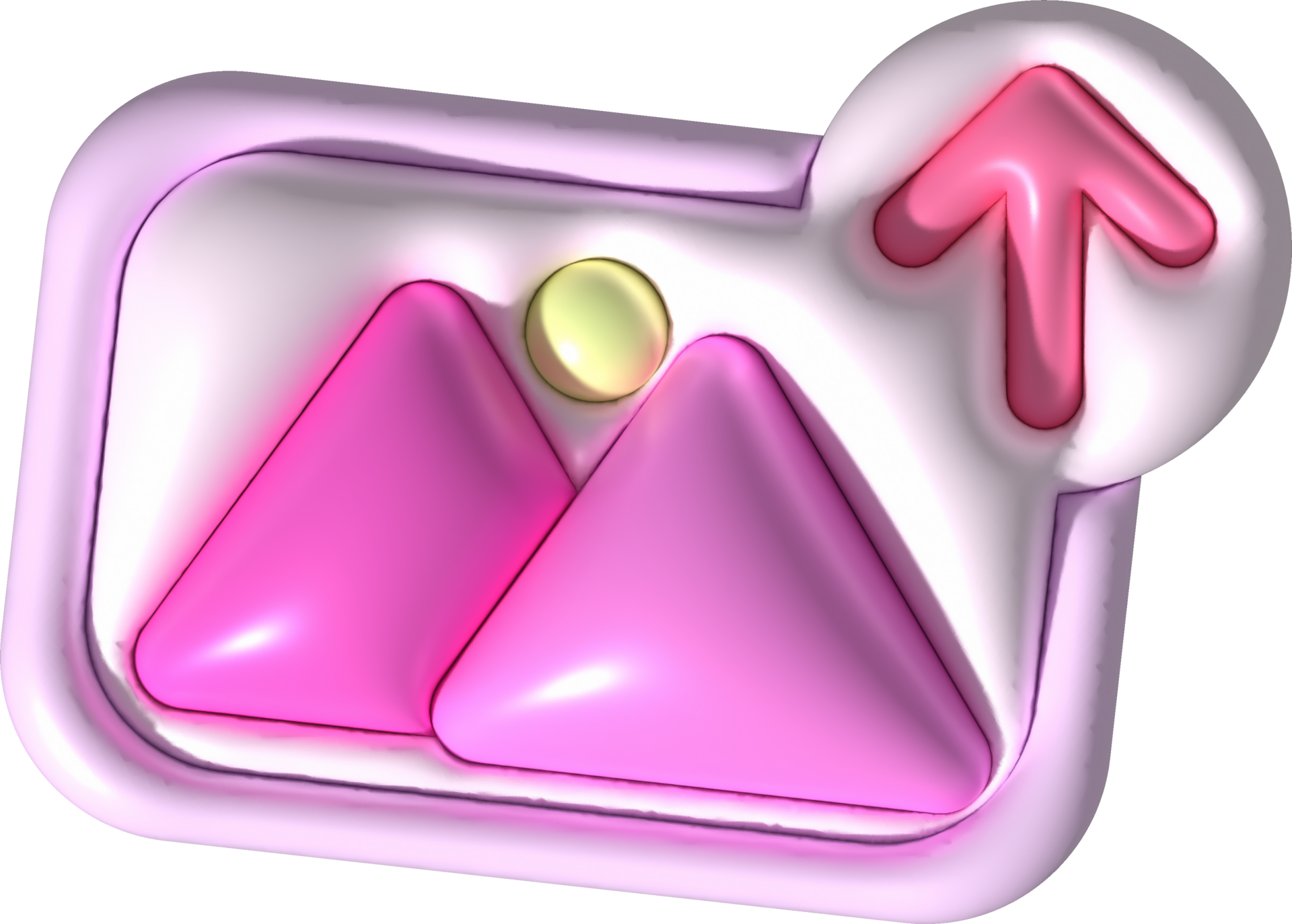 3d illustration icon upload image data data loading symbol. 26913527 PNG