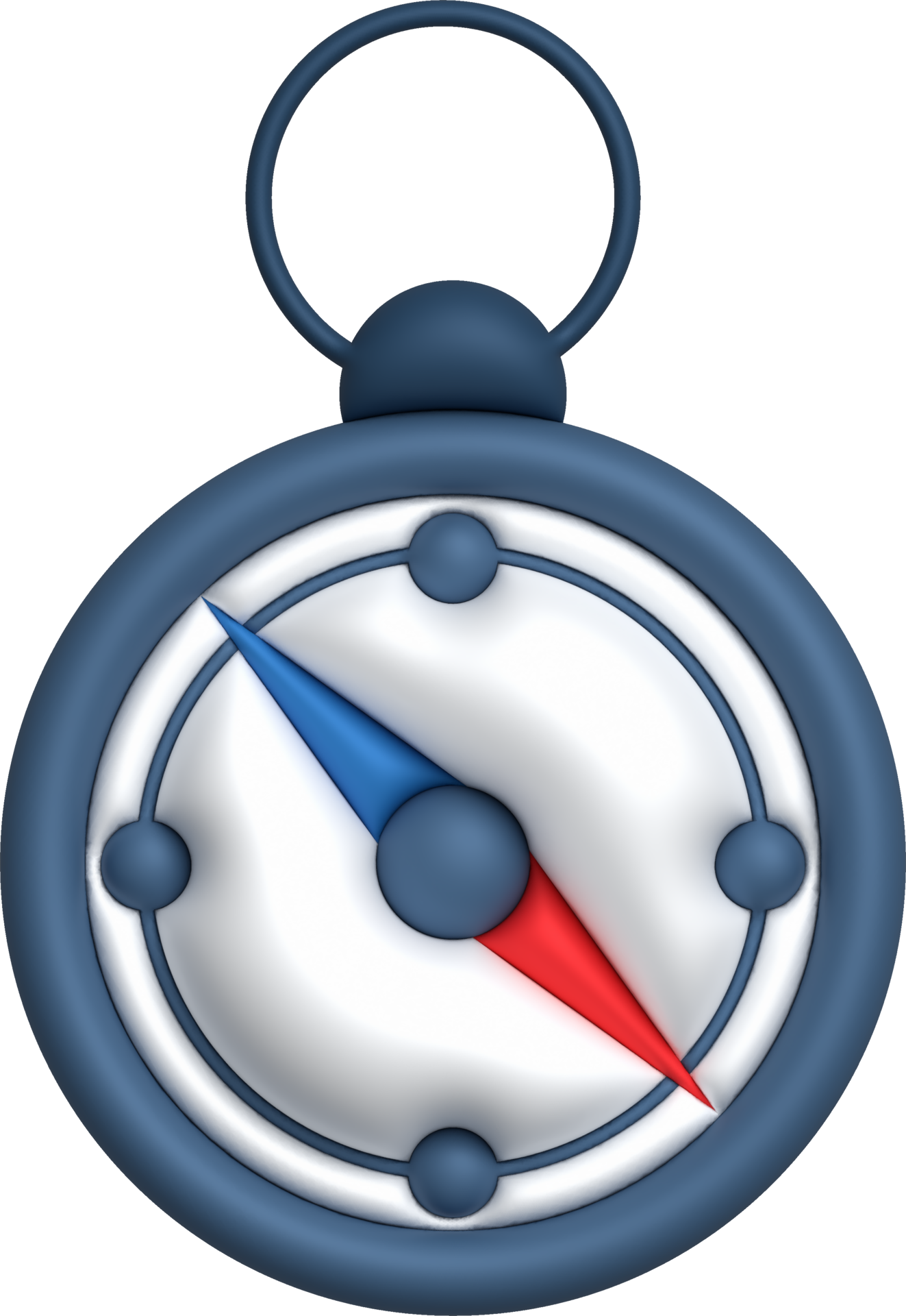 3D illustration. Compass tool. Navigation device. Compass object for navigation and orientation ...