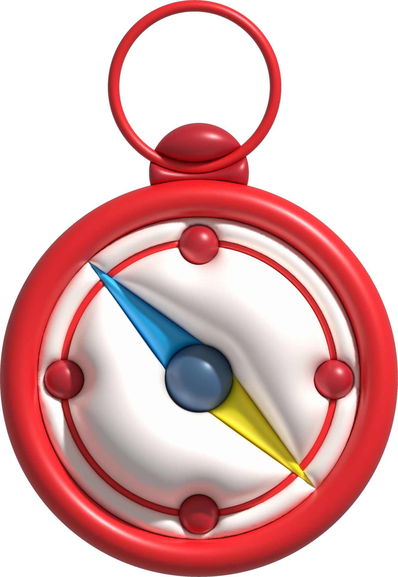 3D illustration. Compass tool. Navigation device. Compass object for navigation and orientation ...