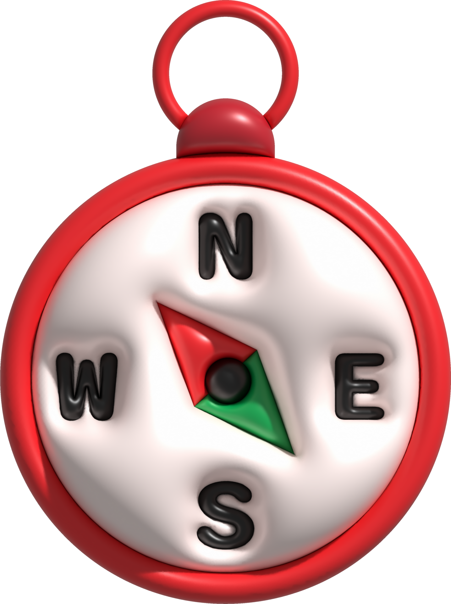 3D illustration. Compass tool. Navigation device. Compass object for navigation and orientation ...