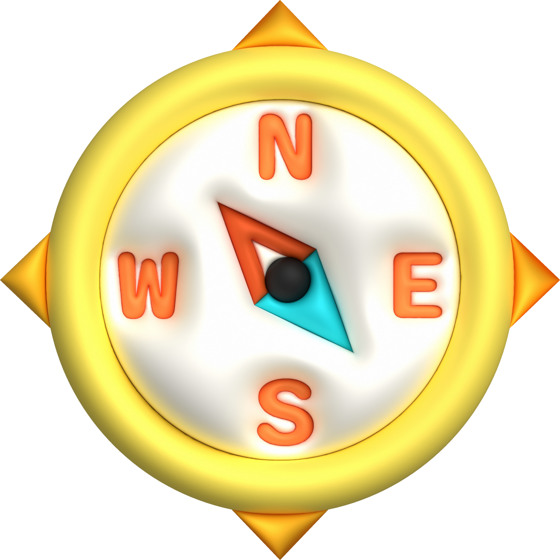 3d Illustration Compass Tool Navigation Device Compass Object For