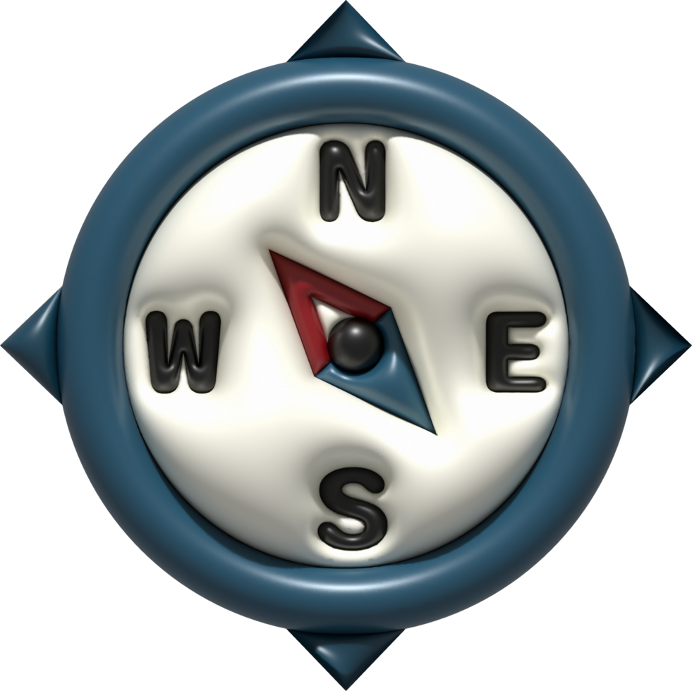 3d Illustration Compass Tool Navigation Device Compass Object For