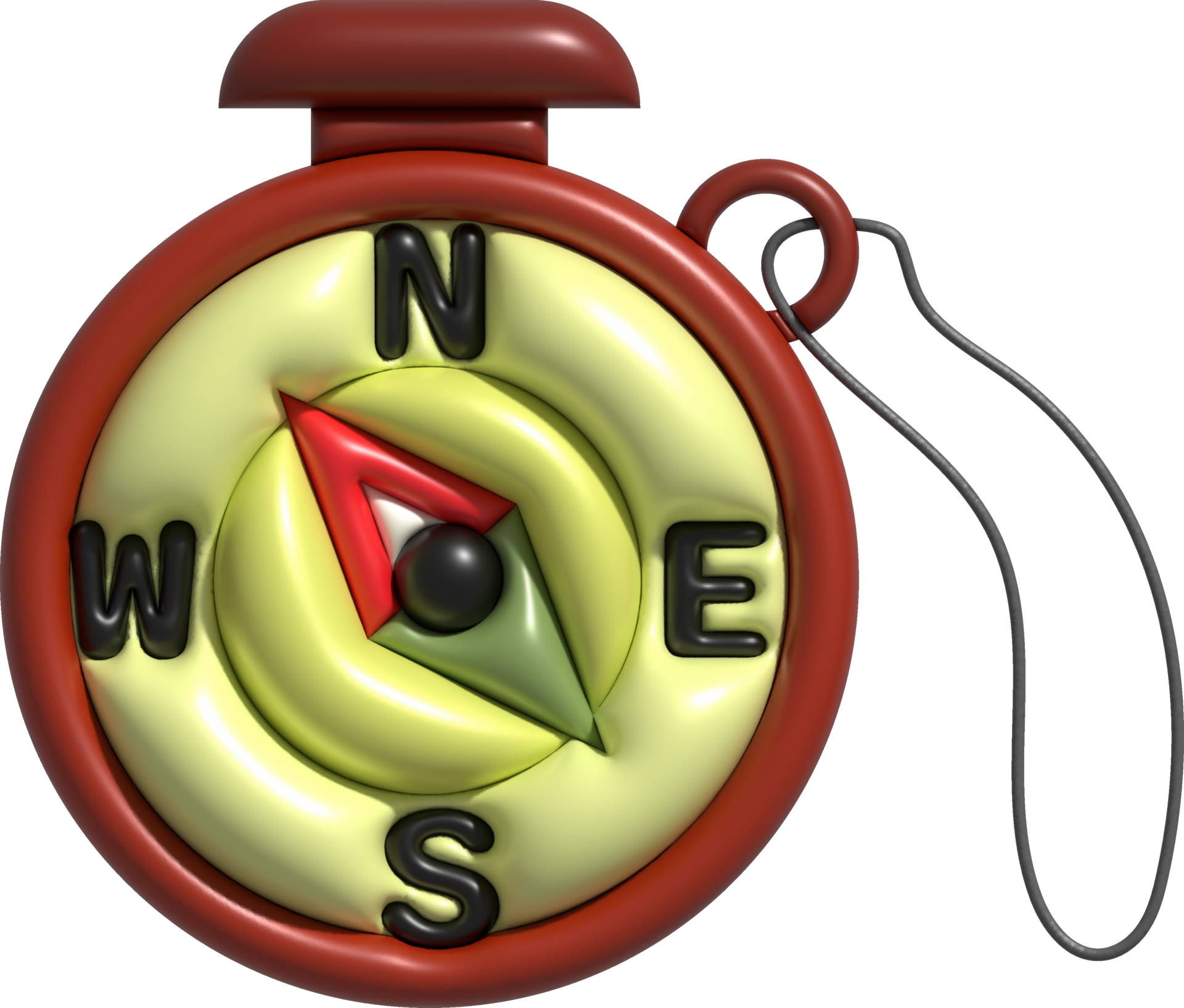 3d Illustration Compass Tool Navigation Device Compass Object For