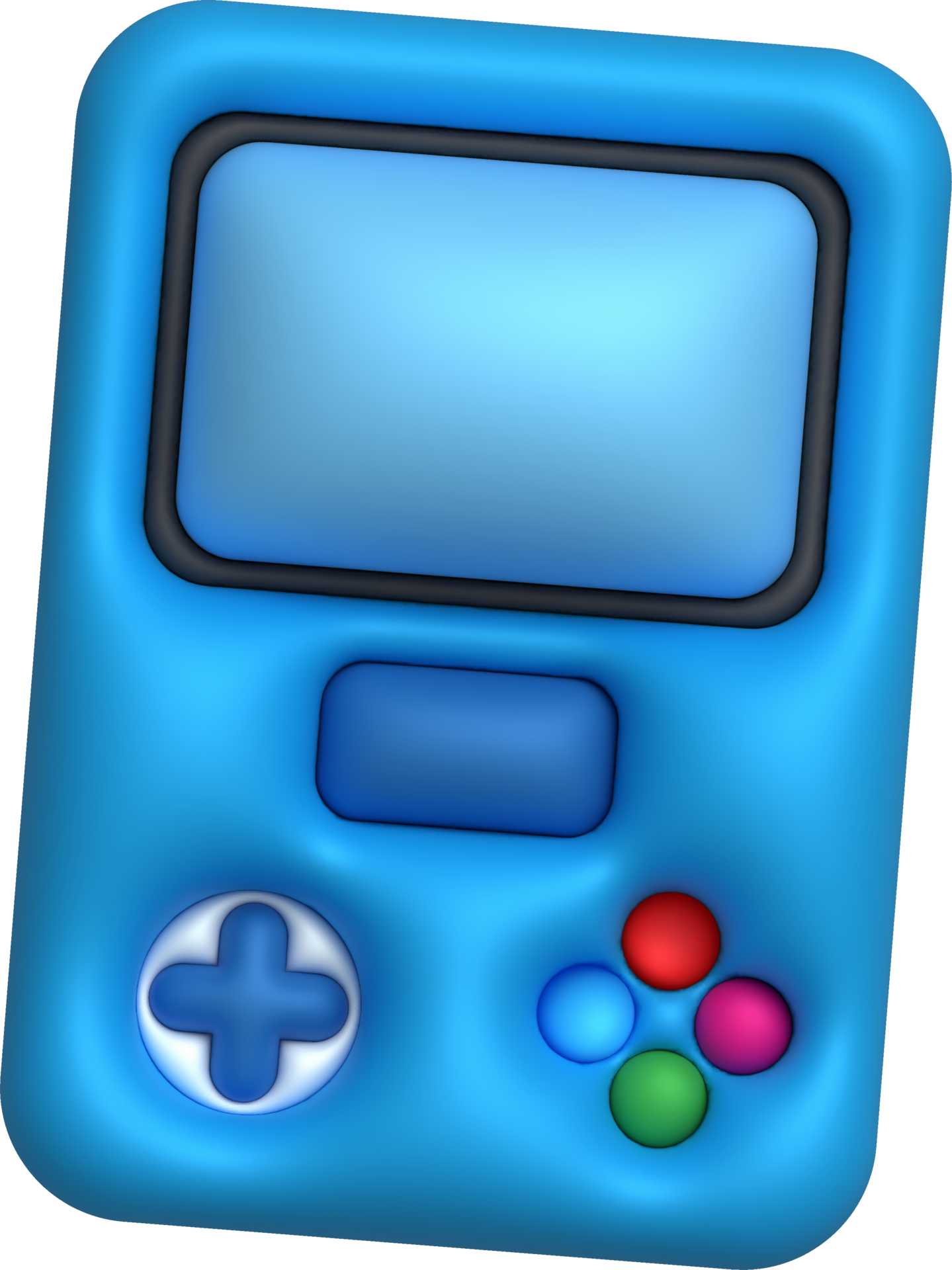 3d icon joystick gamepad game console or game controller with display ...