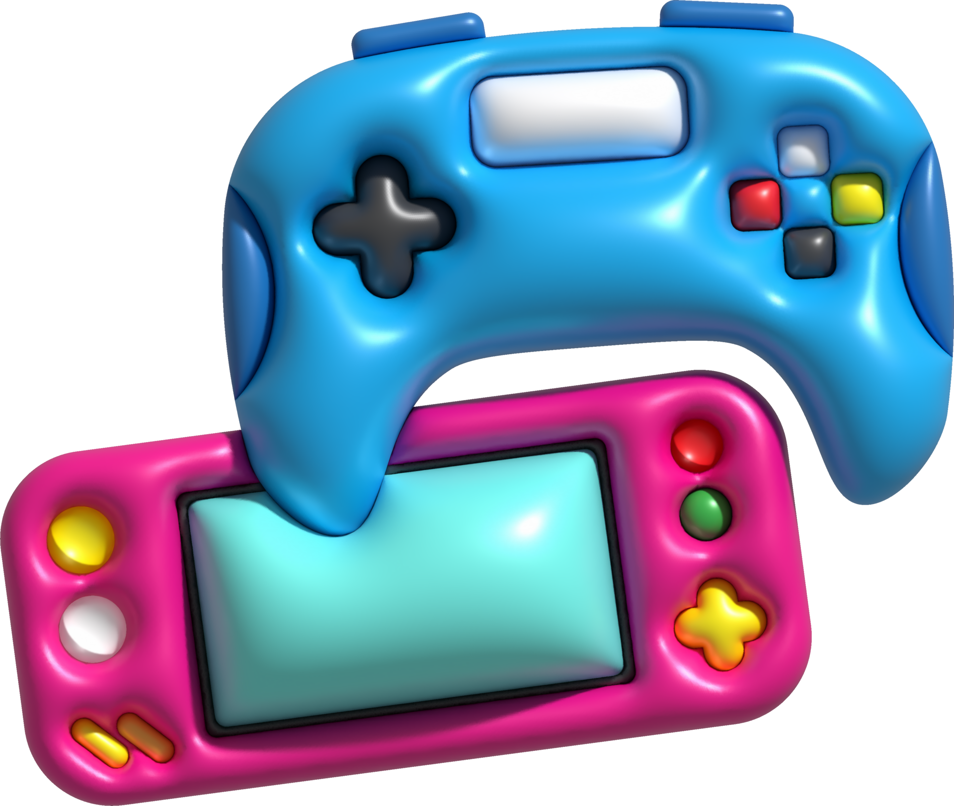 3d Icon Joystick Gamepad Game Console Or Game Controller With Display