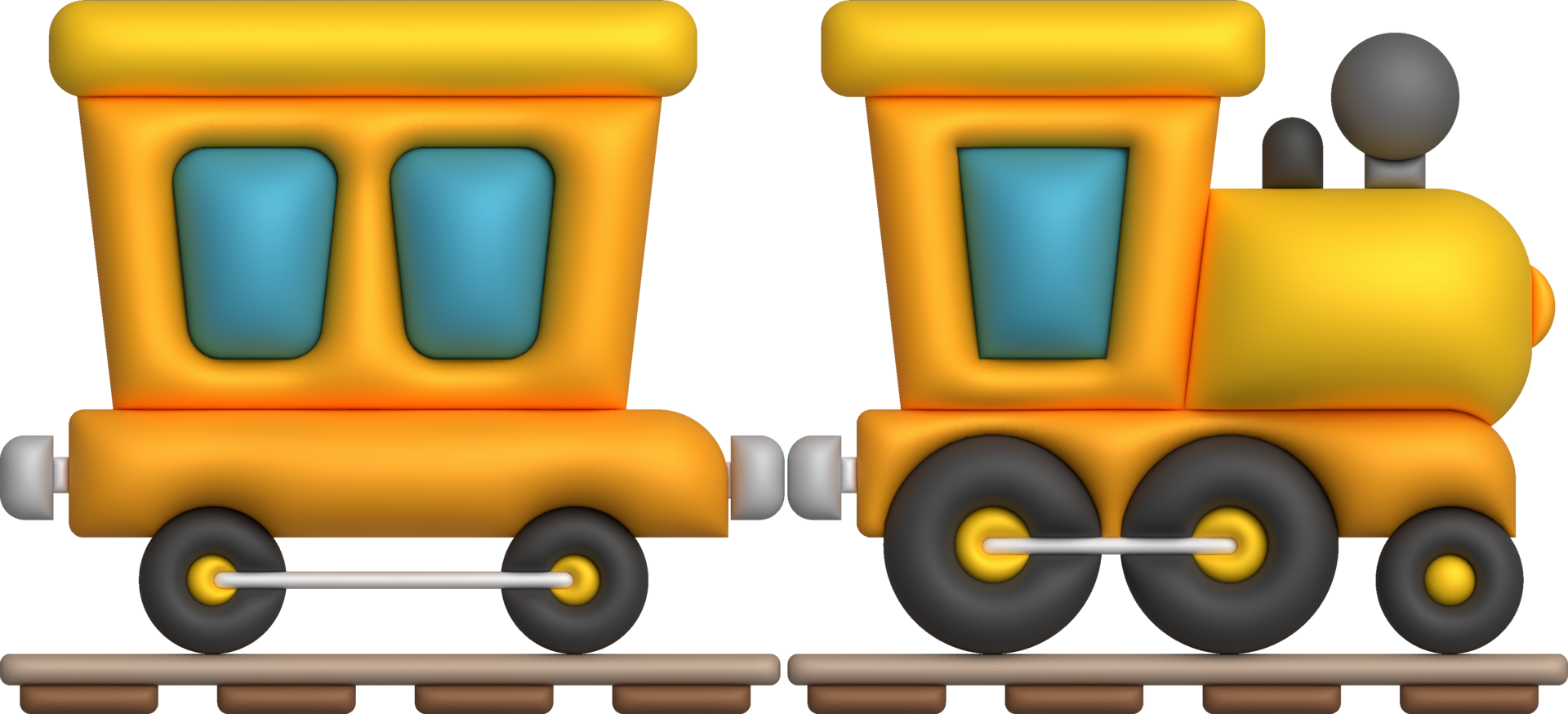 3d icon children's constructor train with trailers. The concept of preschool education. 26914773 PNG