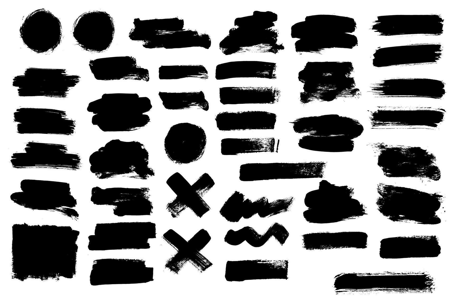Vector set grunge brush stroke text boxes. Brush stroke design element ...