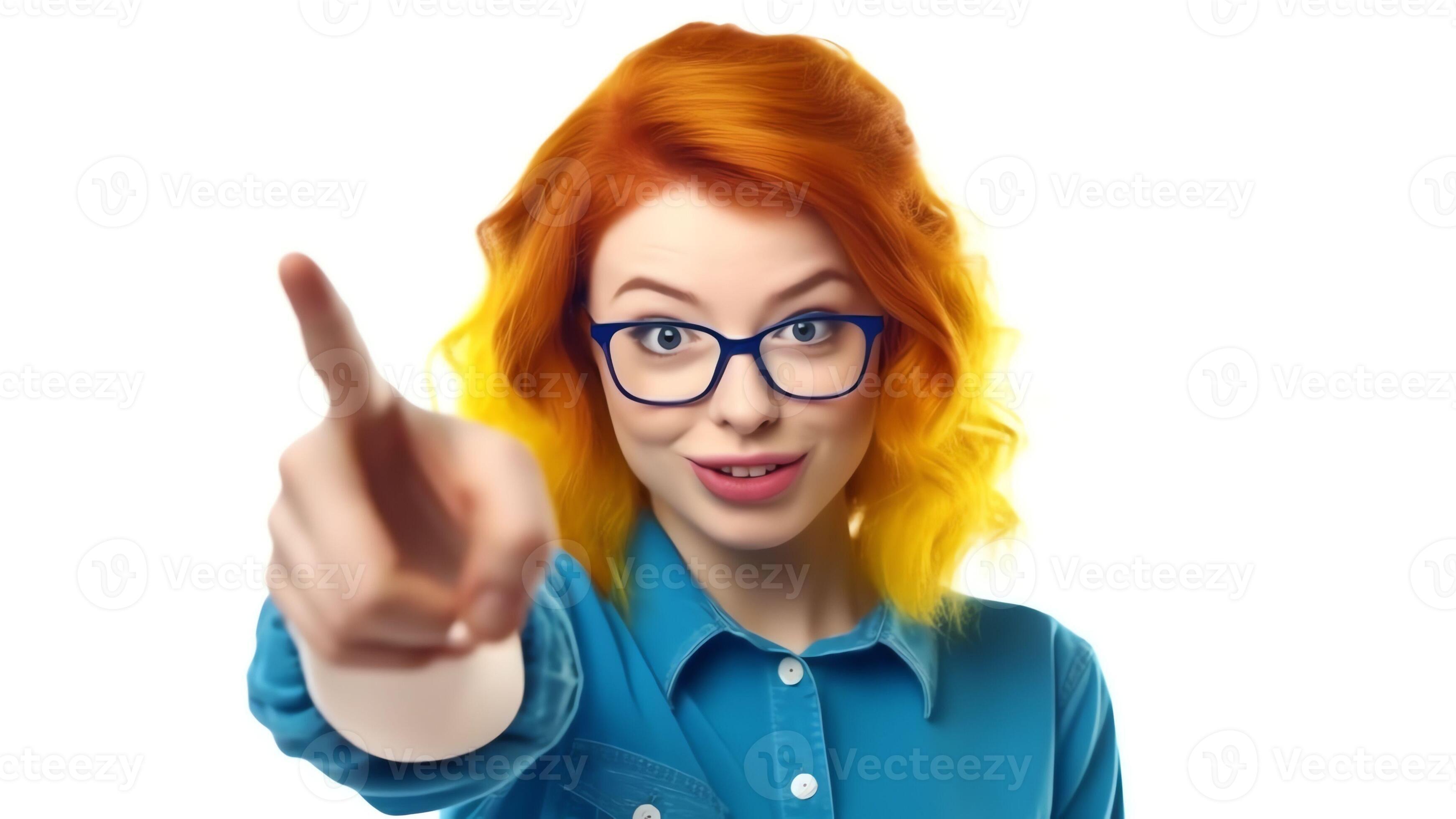 Ai Generative Cute Shy Awkward Redhead Teen Girl In Glasses Biting Lips