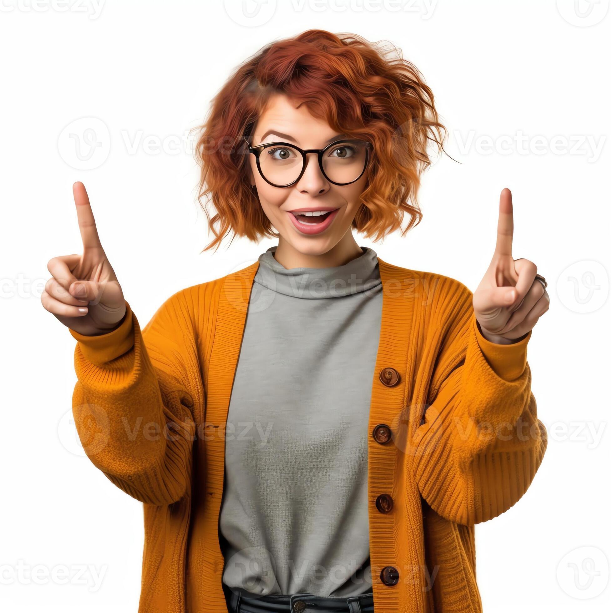 Ai Generative Cute Shy Awkward Redhead Teen Girl In Glasses Biting Lips