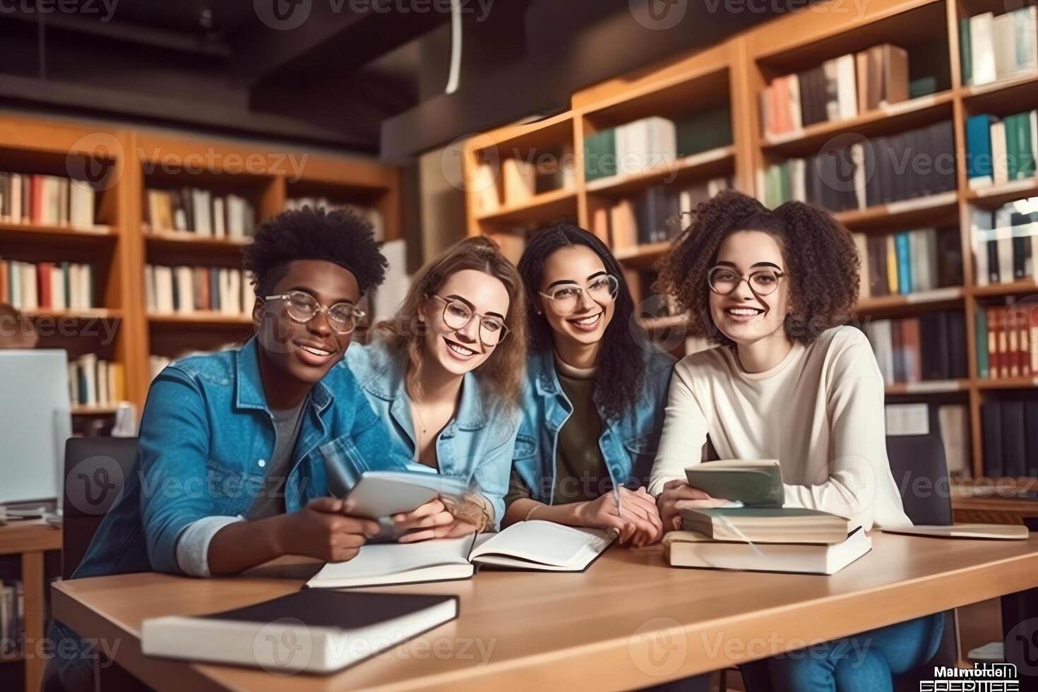 College Students Working Together