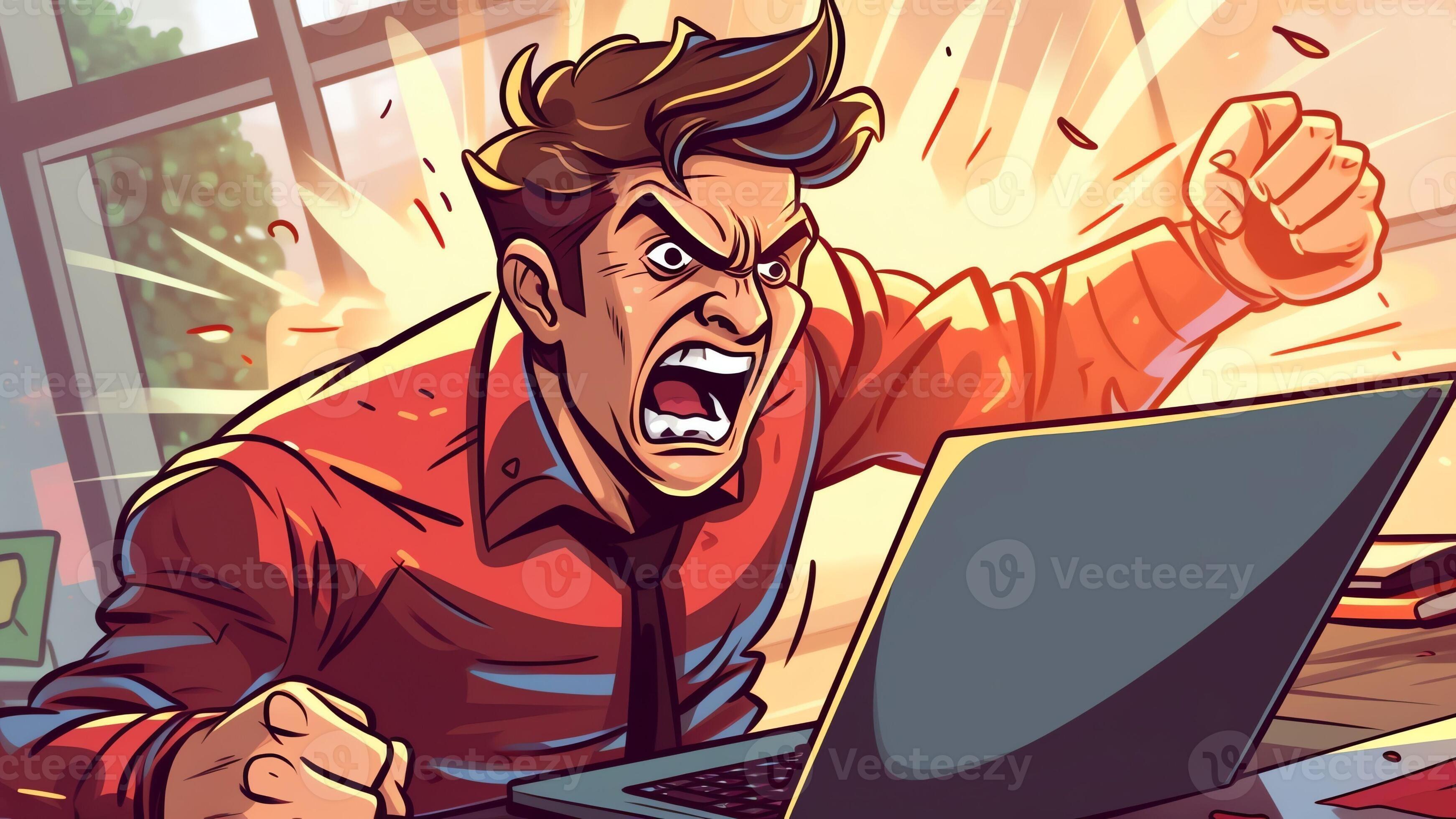 Angry Employee Computer