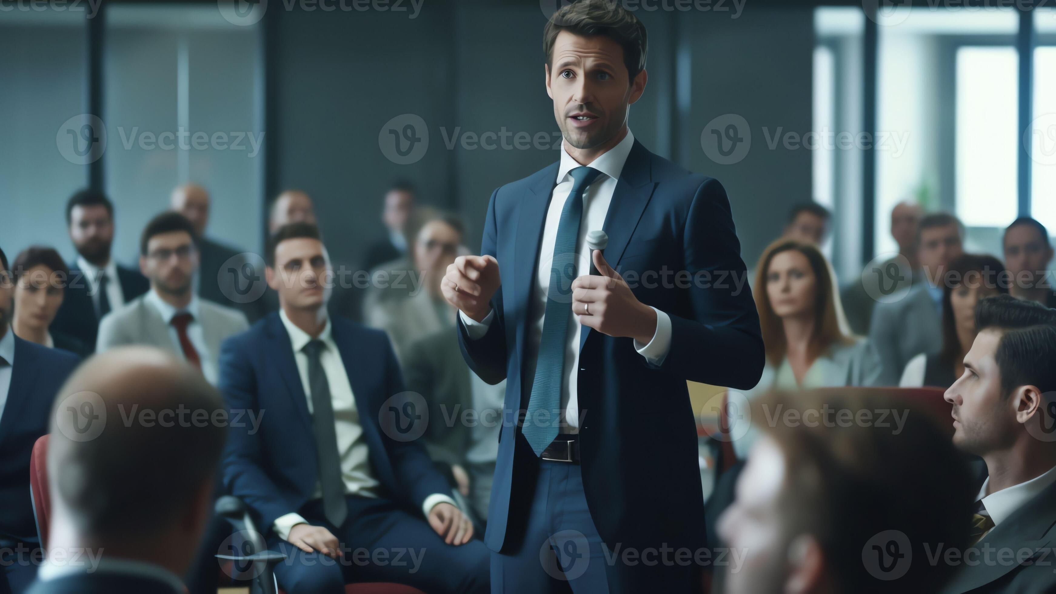 AI Generative Nervous sweaty public speaker sweating wiping sweat ...