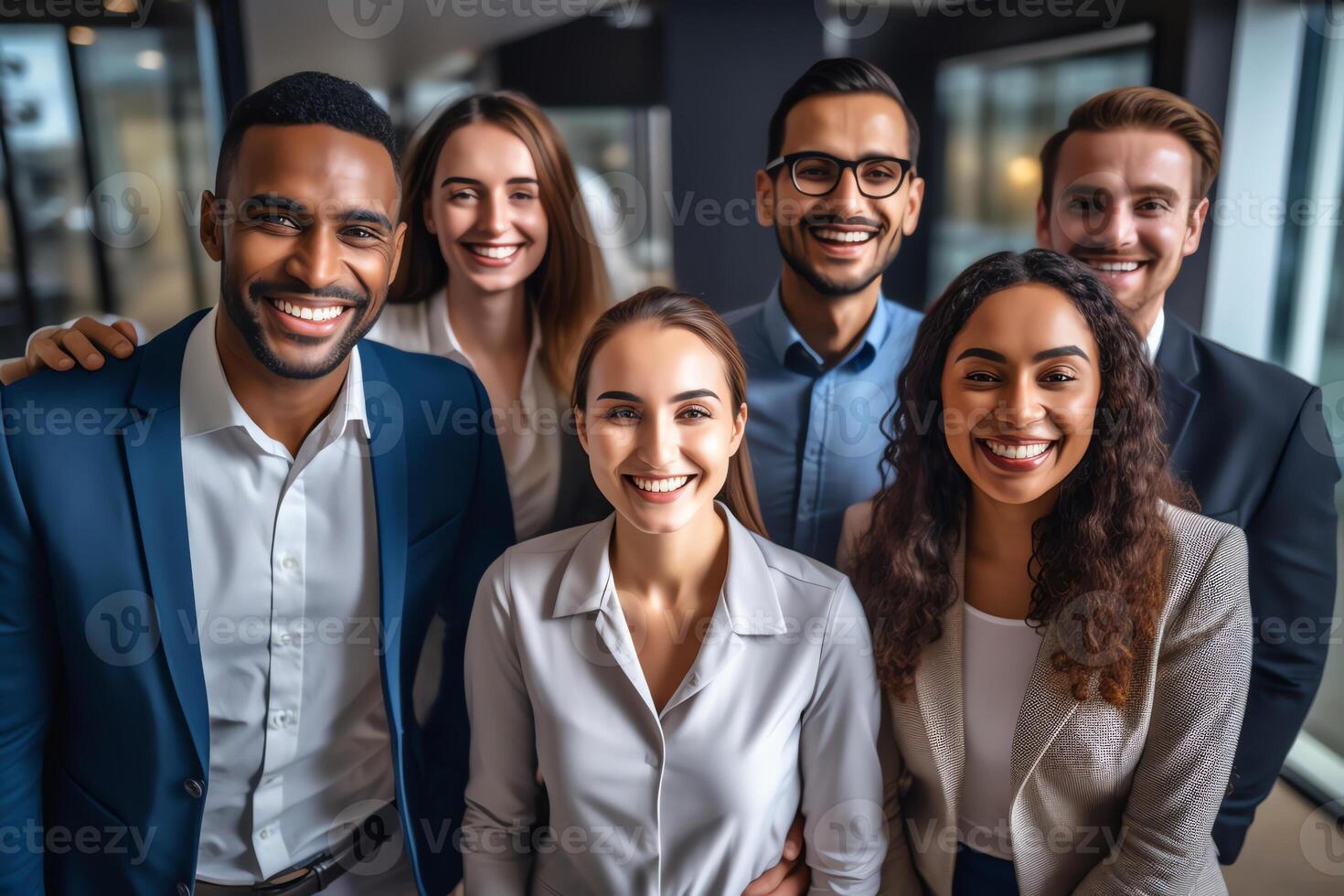 Happy Diverse Office Workers