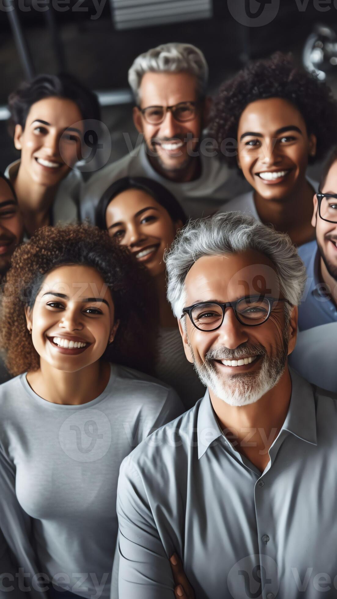 Ai Generative Smiling Multiethnic Employees Standing Looking At Camera