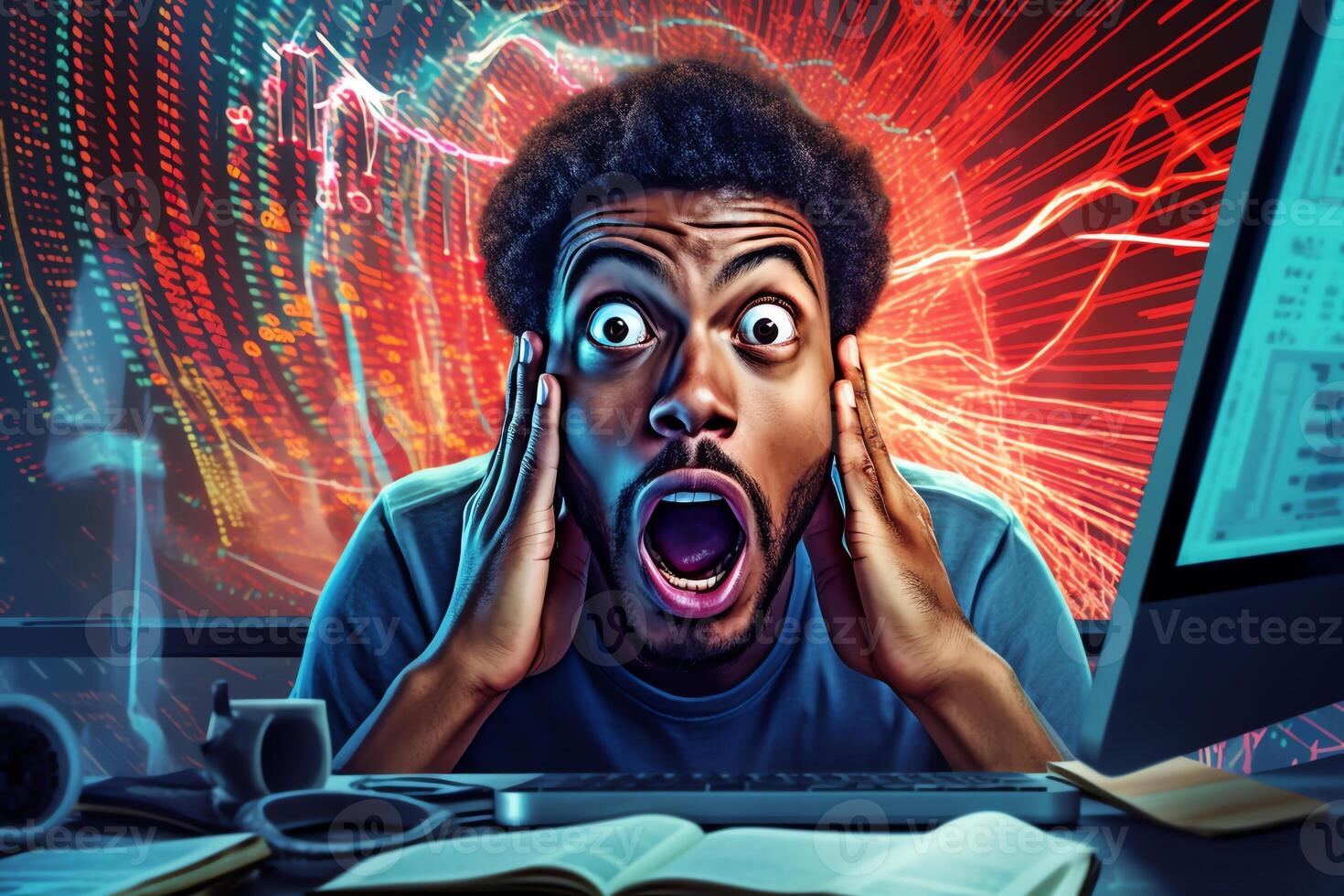 Man Yelling At Computer