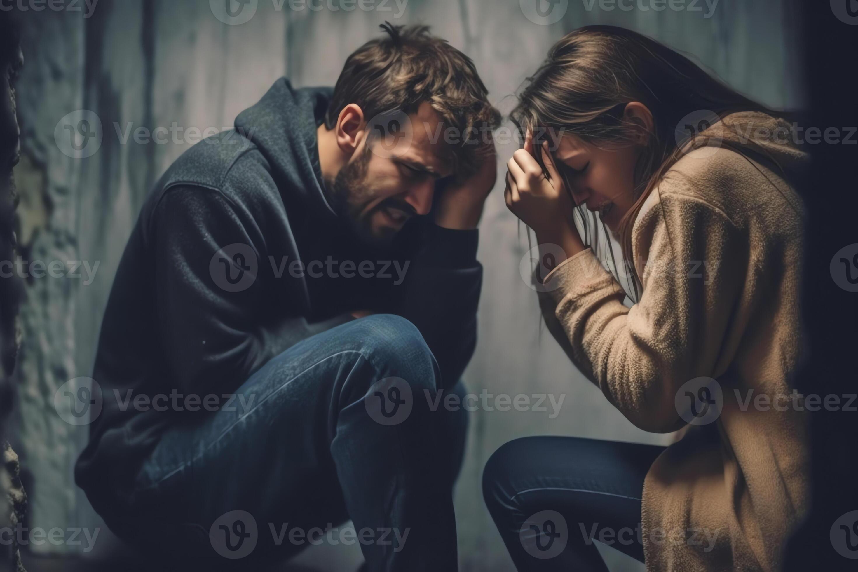 AI Generative Young Man Comforting Crying Sad Woman Caring Friend ai-generative-young-man-comforting-crying-sad-woman-caring-friend