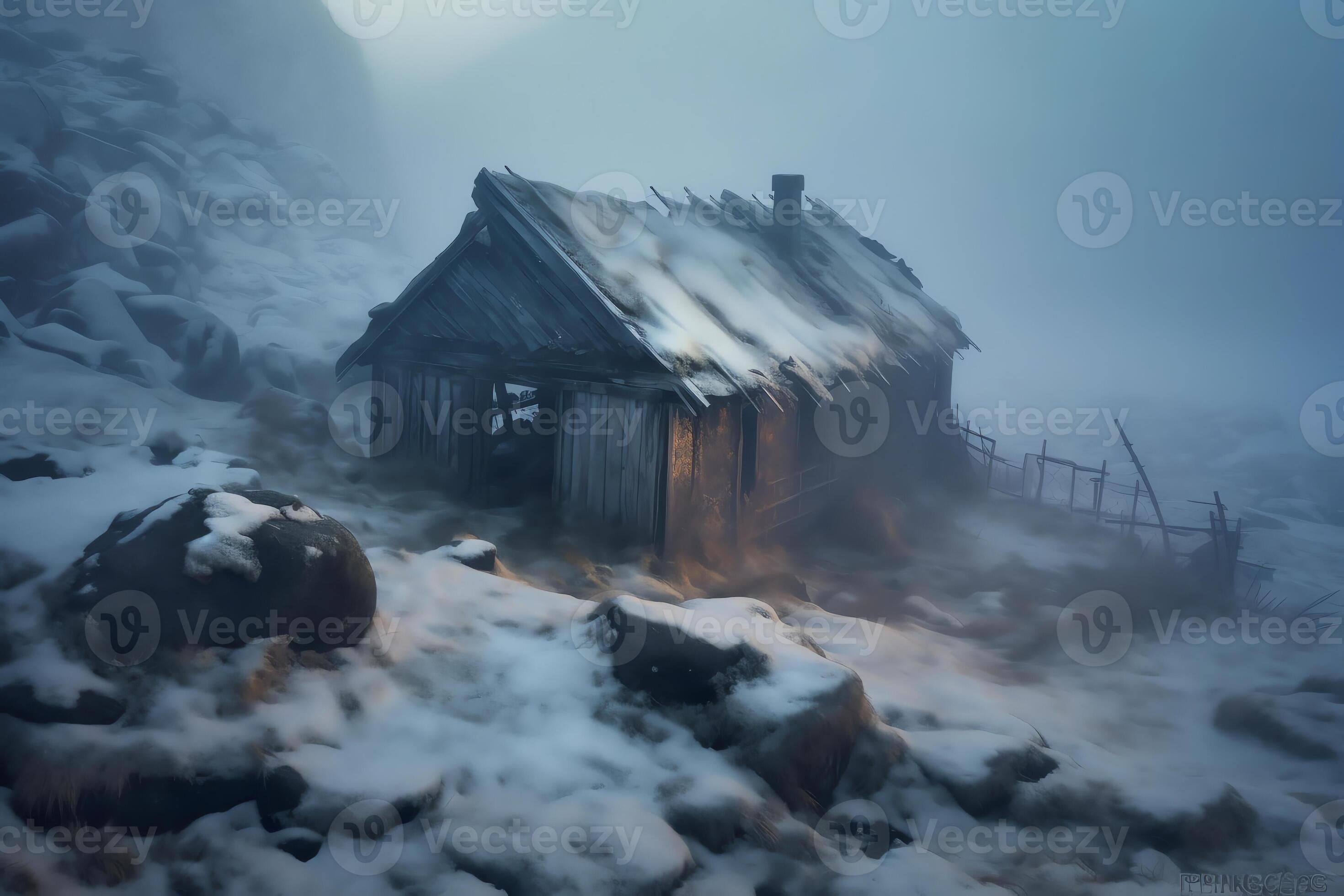 AI Generative Old abandoned house with no windows Destroyed wooden ...