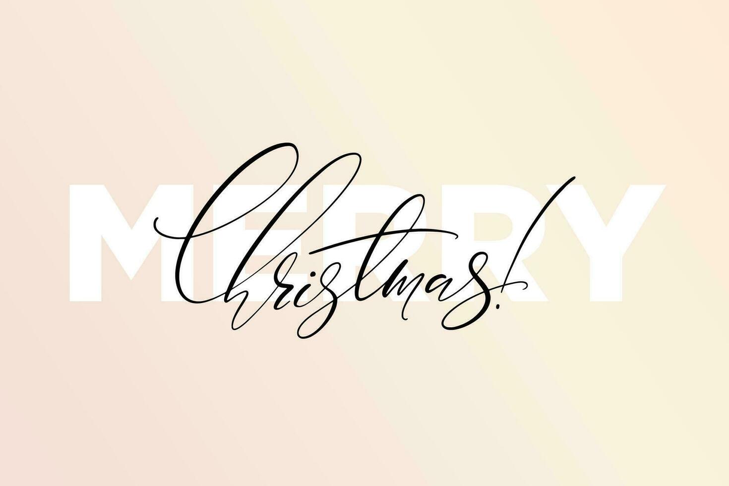 Merry Christmas Vector Brush Lettering Hand Drawn Modern Brush