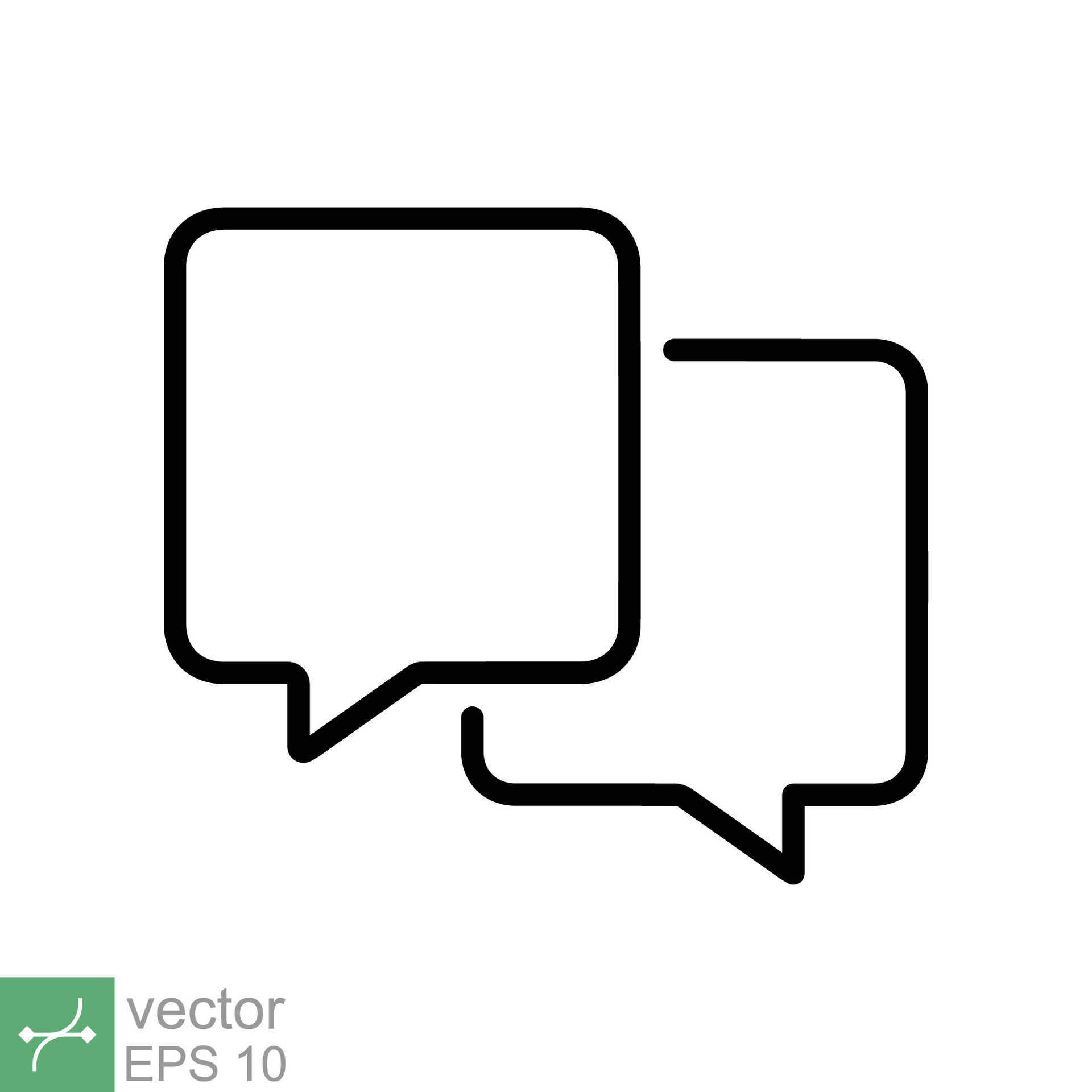 Talk Bubble Speech Icon Simple Outline Style Chat Speak Dialogue Balloon Cloud Dialog