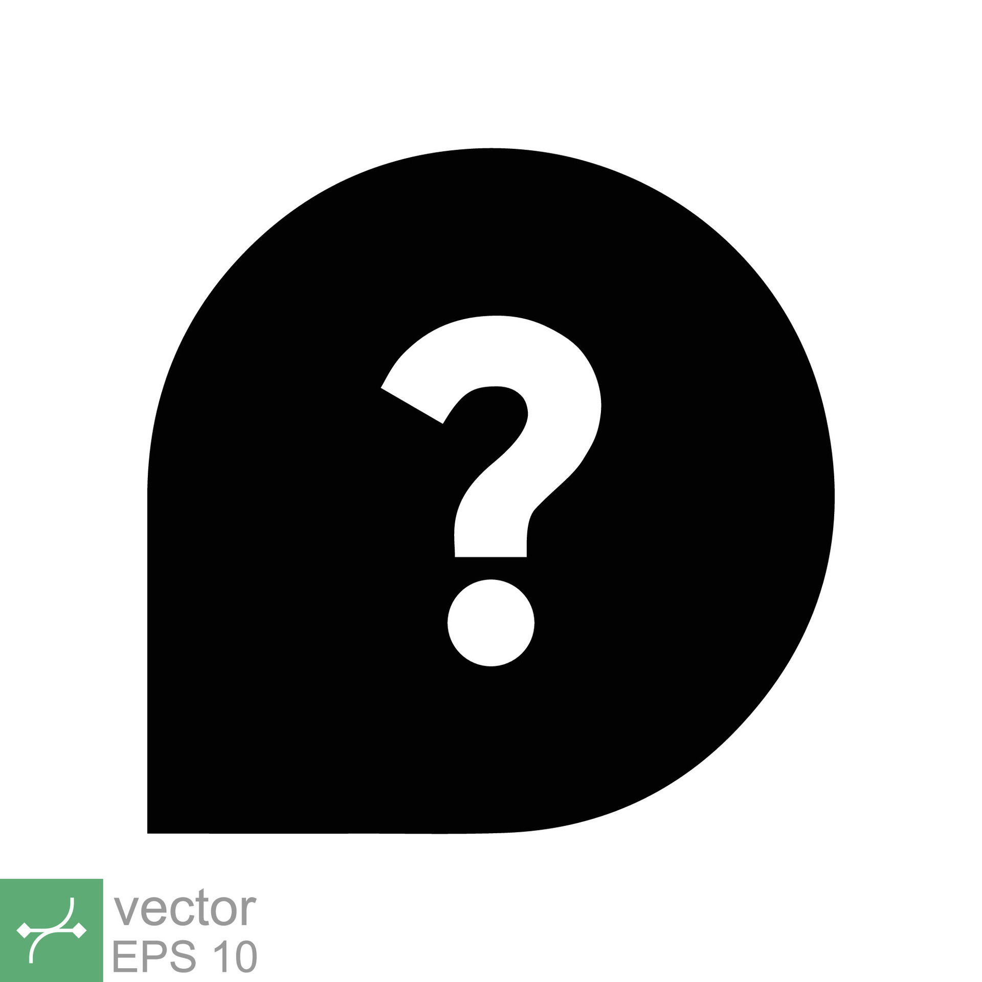 Question Mark In Bubble Icon Simple Flat Style Help Speech Bubble
