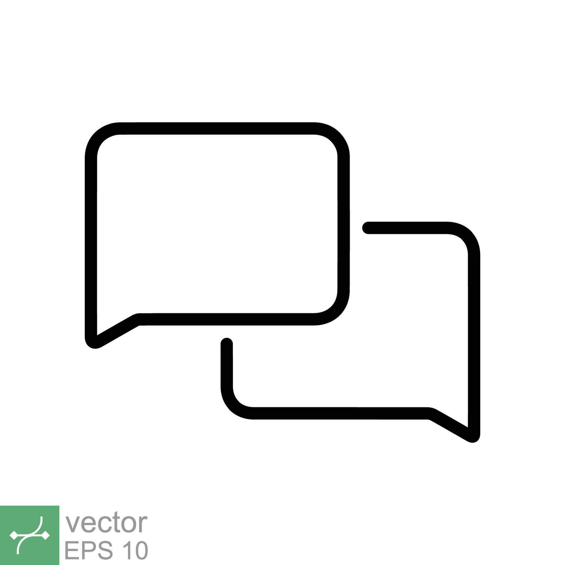 Talk Bubble Speech Icon Simple Outline Style Chat Speak Dialogue Balloon Cloud Dialog